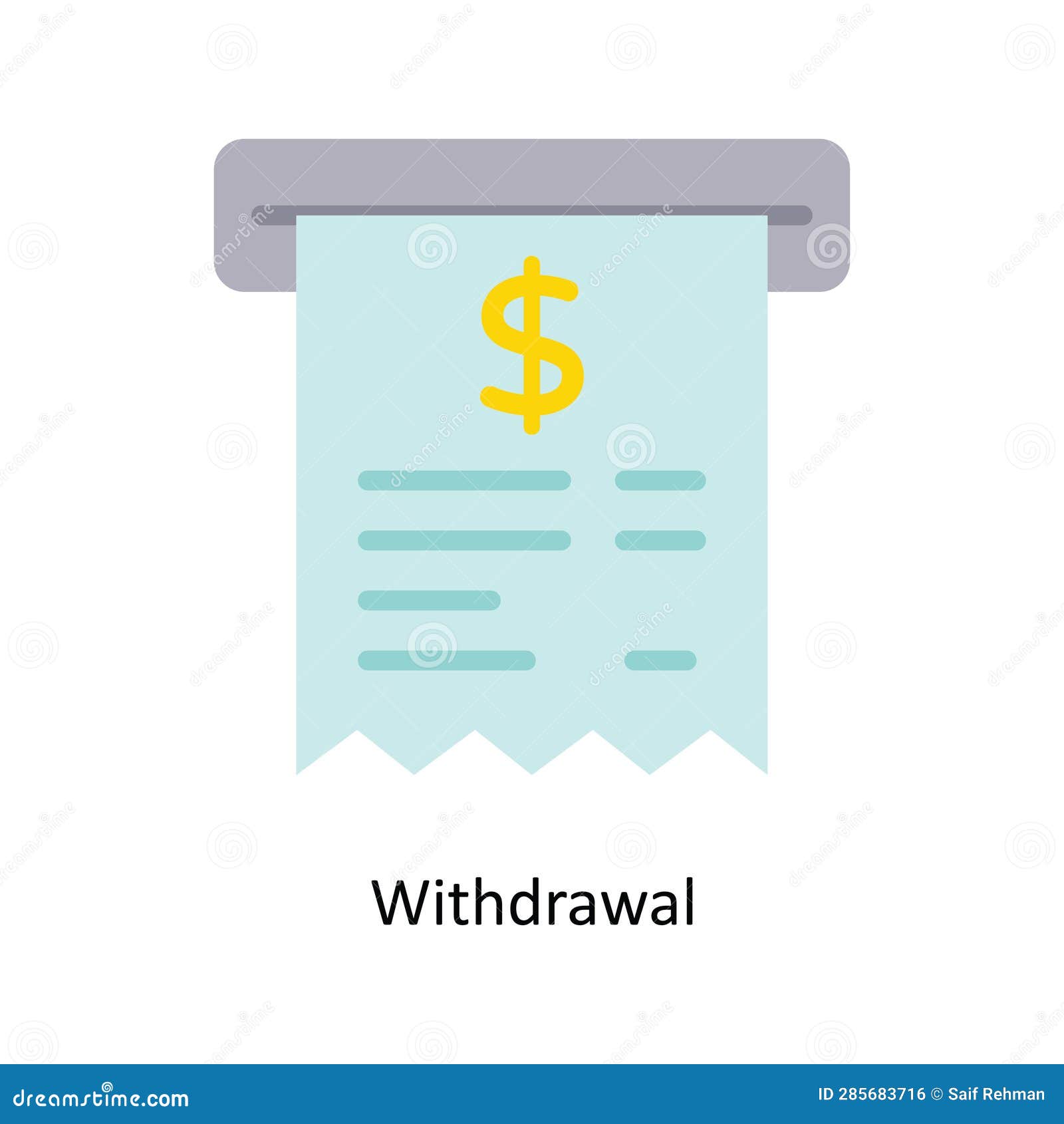 Withdrawal Vector Flat Icon Design Illustration. Bank Symbol on White ...