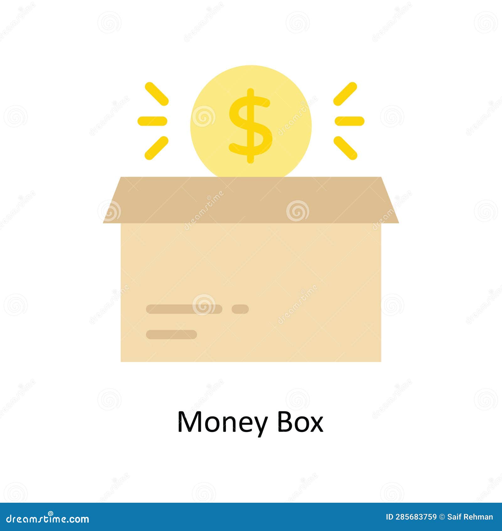 Money Box Vector Flat Icon Design Illustration. Bank Symbol on White ...