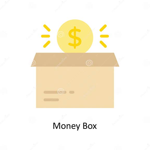 Money Box Vector Flat Icon Design Illustration. Bank Symbol on White ...