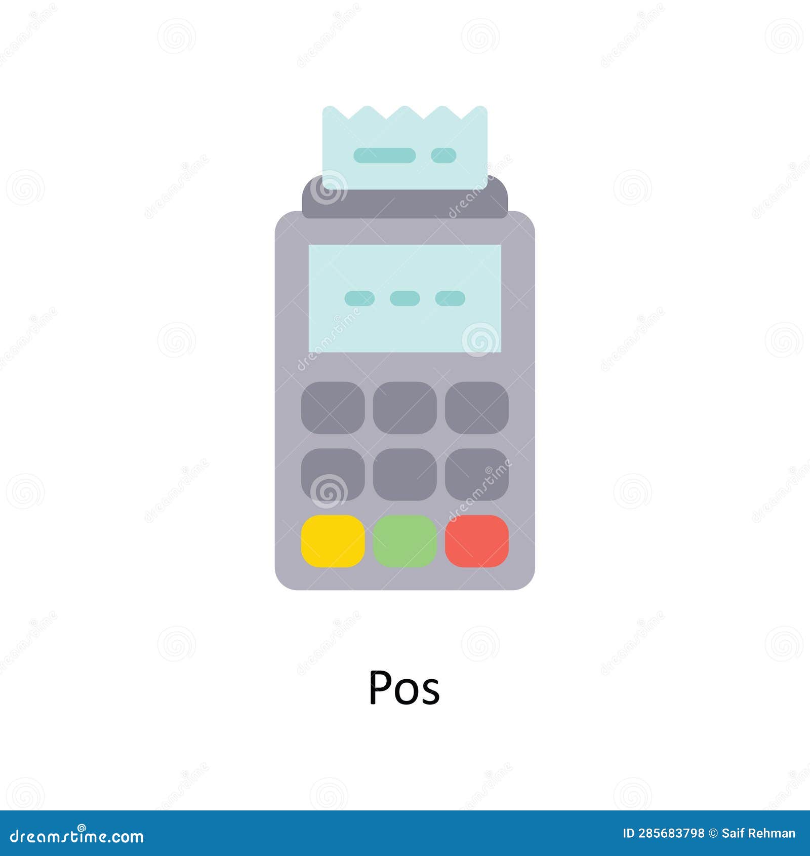 Pos Vector Flat Icon Design Illustration. Bank Symbol on White ...