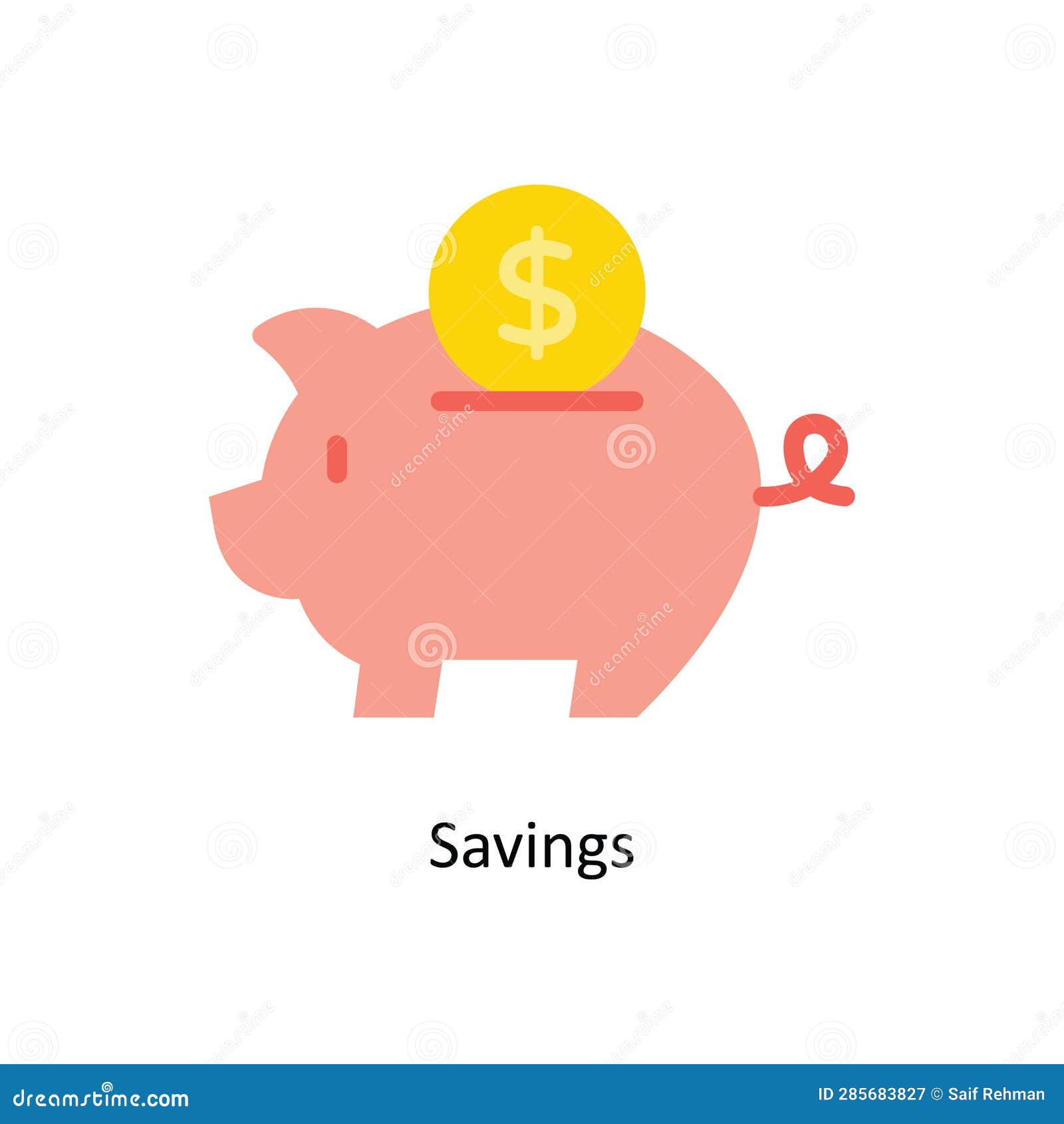 Savings Vector Flat Icon Design Illustration. Bank Symbol on White ...