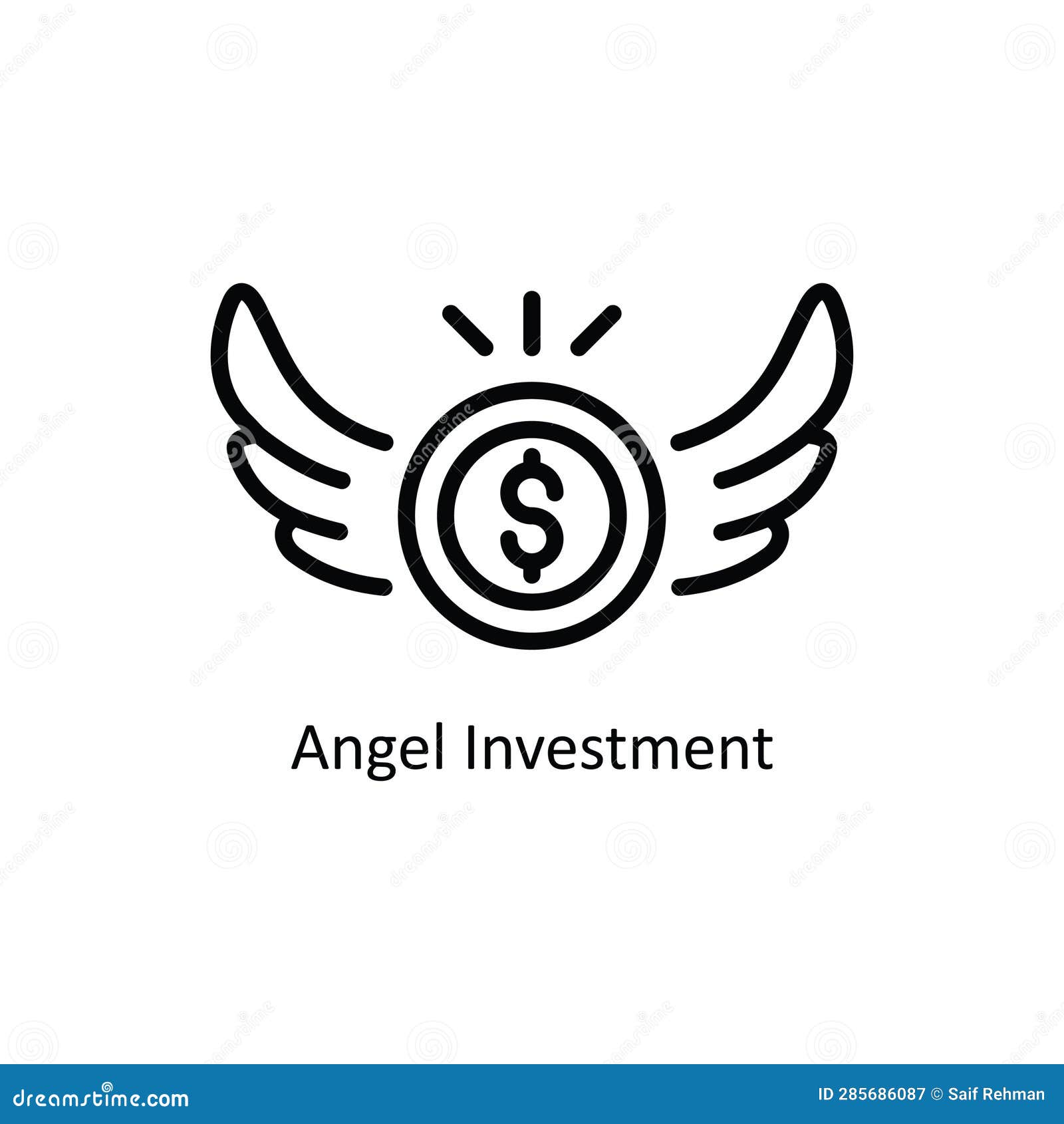 Angel Investment Vector Outline Icon Design Illustration. Bank Symbol ...