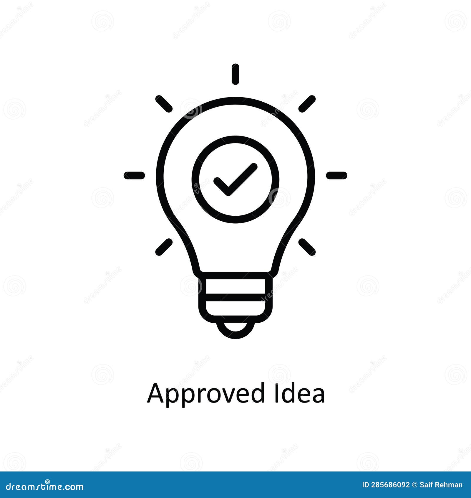 Approved Idea Vector Outline Icon Design Illustration. Bank Symbol on ...