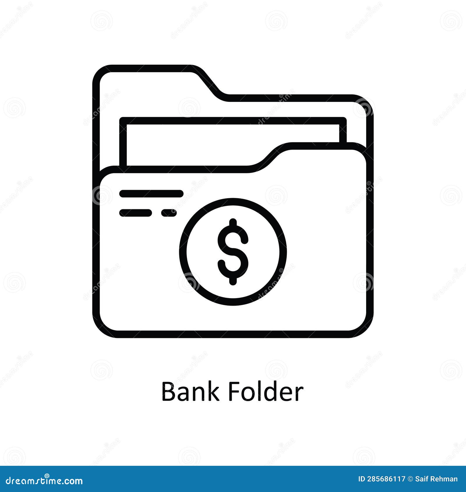 Bank Folder Vector Outline Icon Design Illustration. Bank Symbol on ...