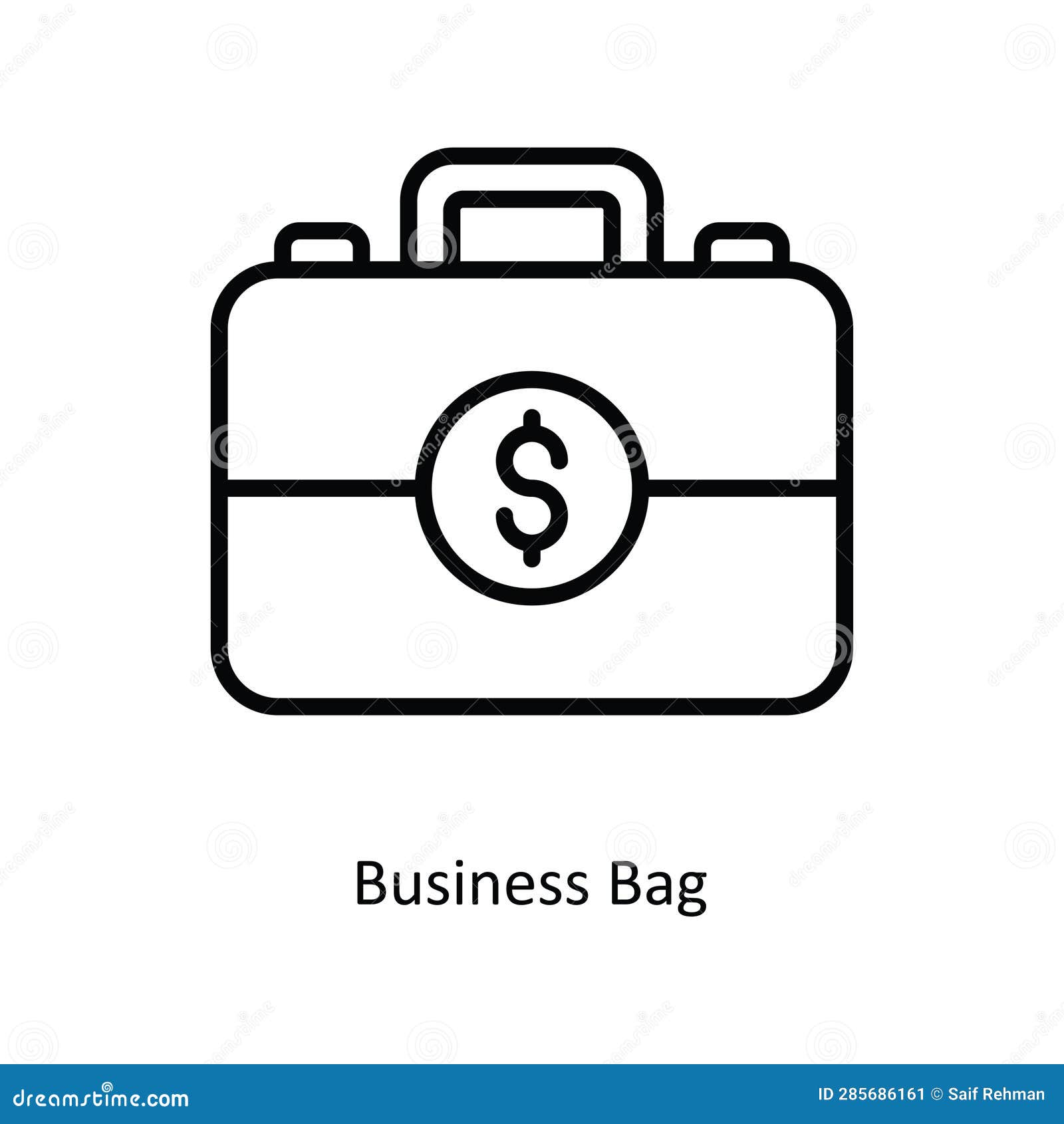 Business Bag Vector Outline Icon Design Illustration. Bank Symbol on ...