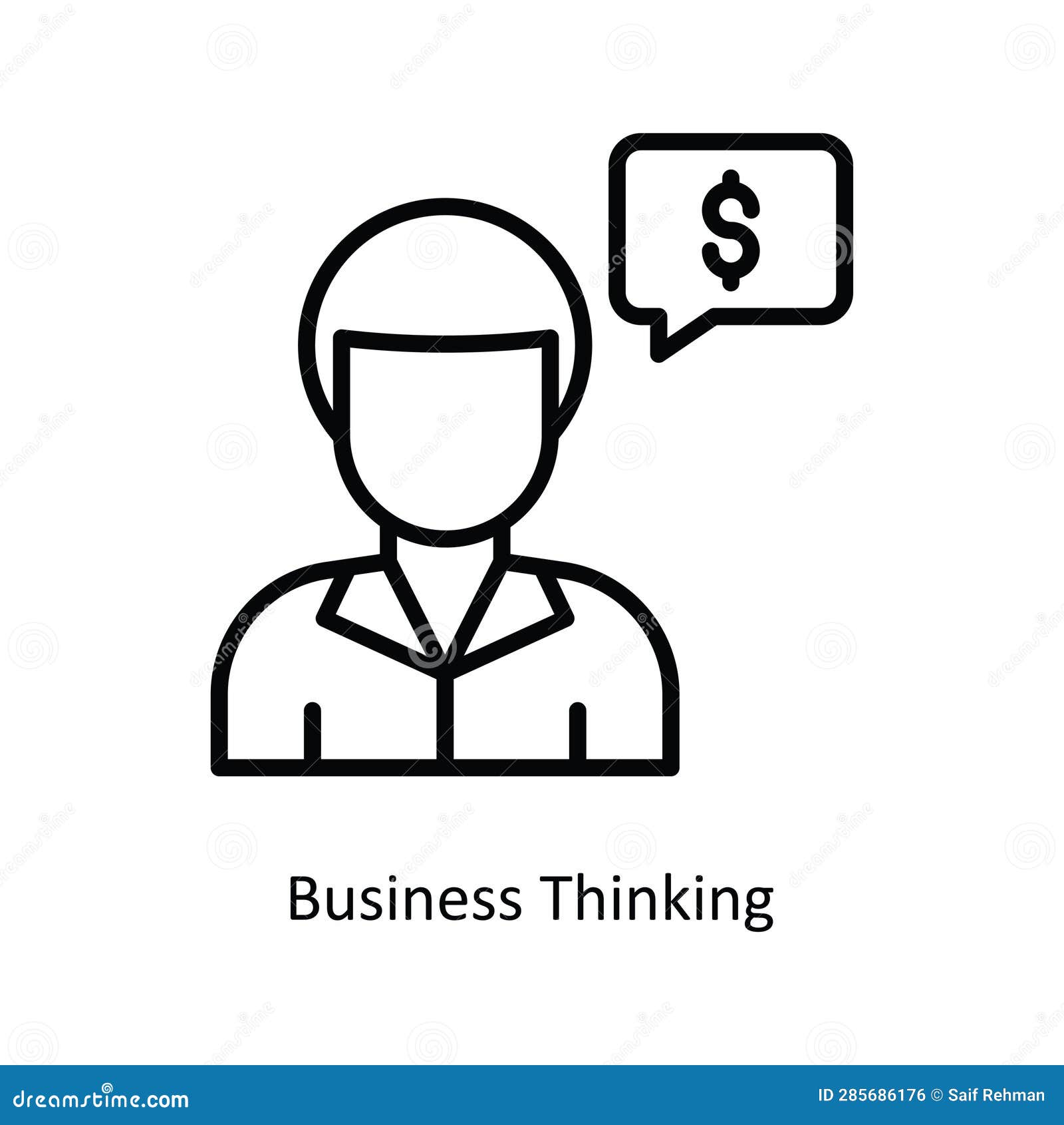 Business Thinking Vector Outline Icon Design Illustration. Bank Symbol ...