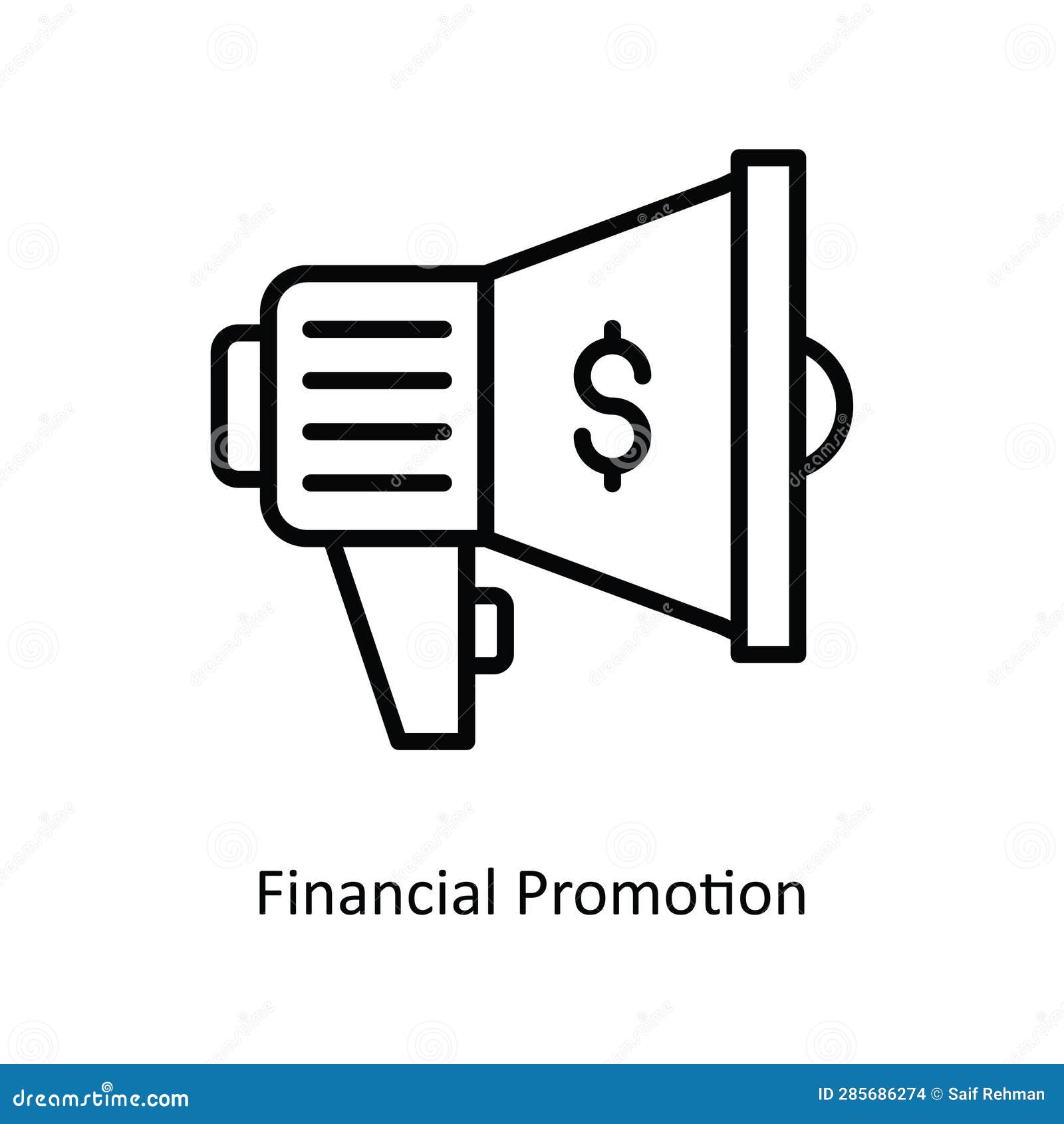 Financial Promotion Vector Outline Icon Design Illustration. Bank ...