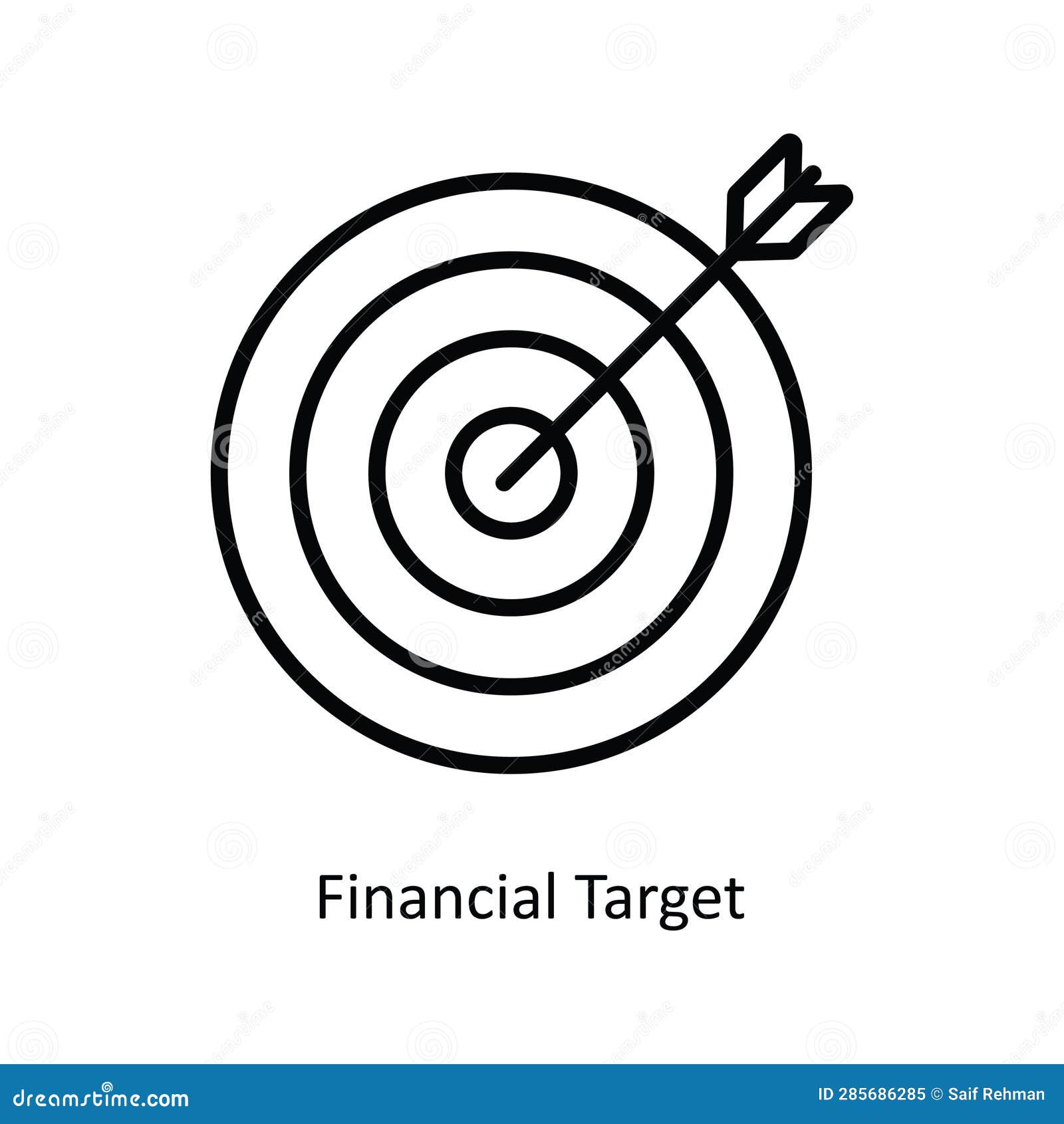 Financial Target Vector Outline Icon Design Illustration. Bank Symbol ...