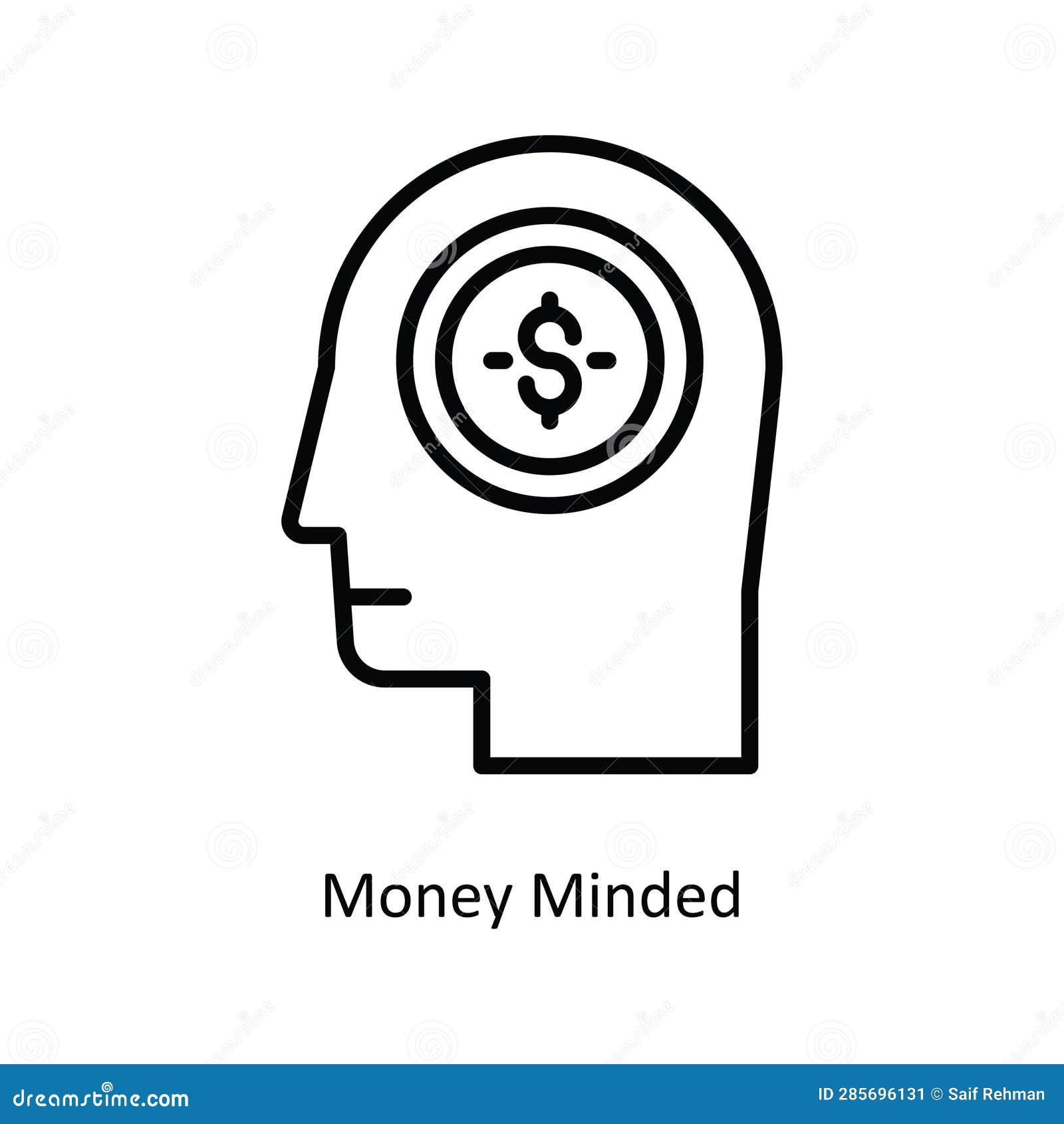 Money Minded Vector Outline Icon Design Illustration. Bank Symbol on ...