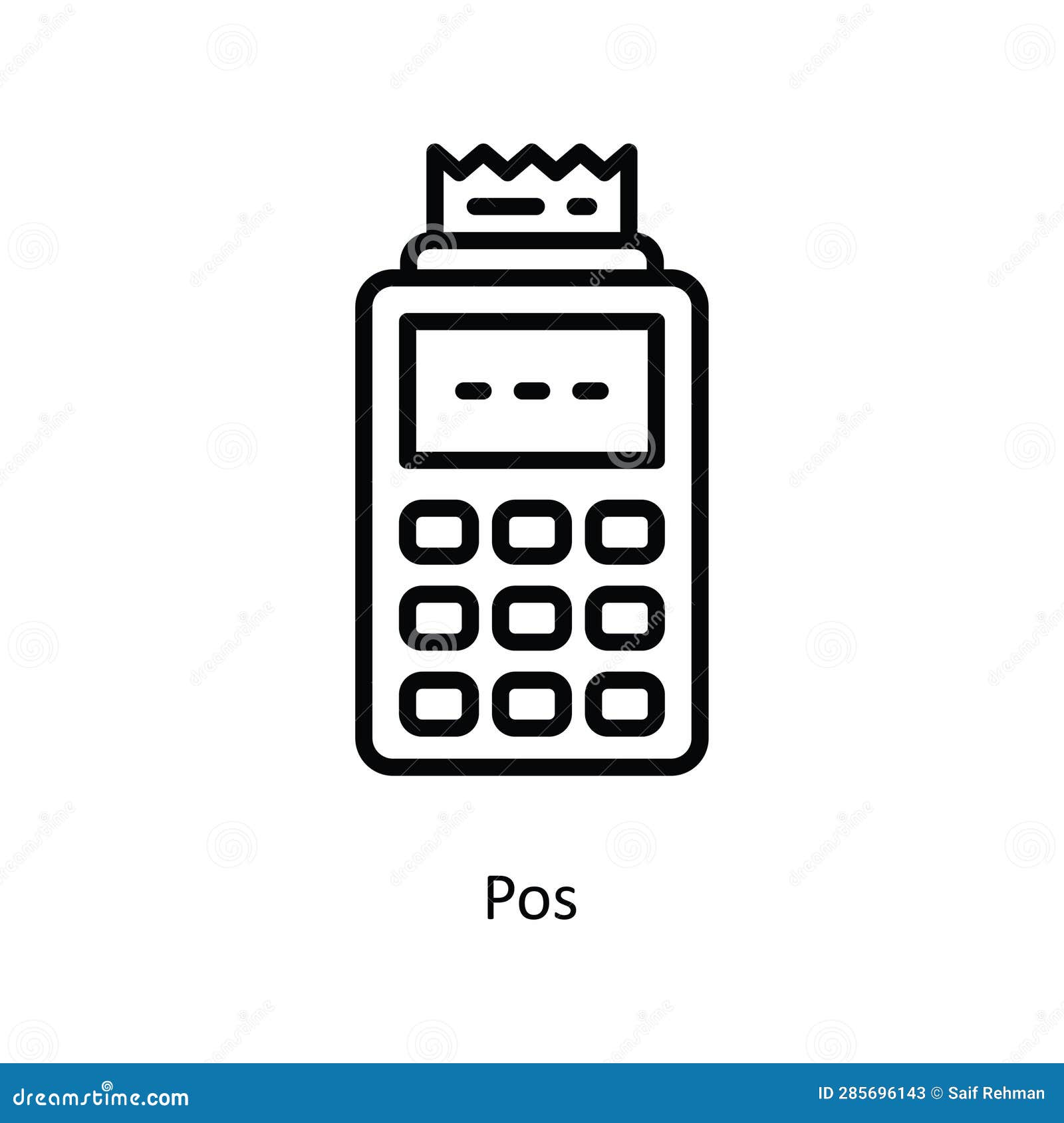 Pos Vector Outline Icon Design Illustration. Bank Symbol on White ...
