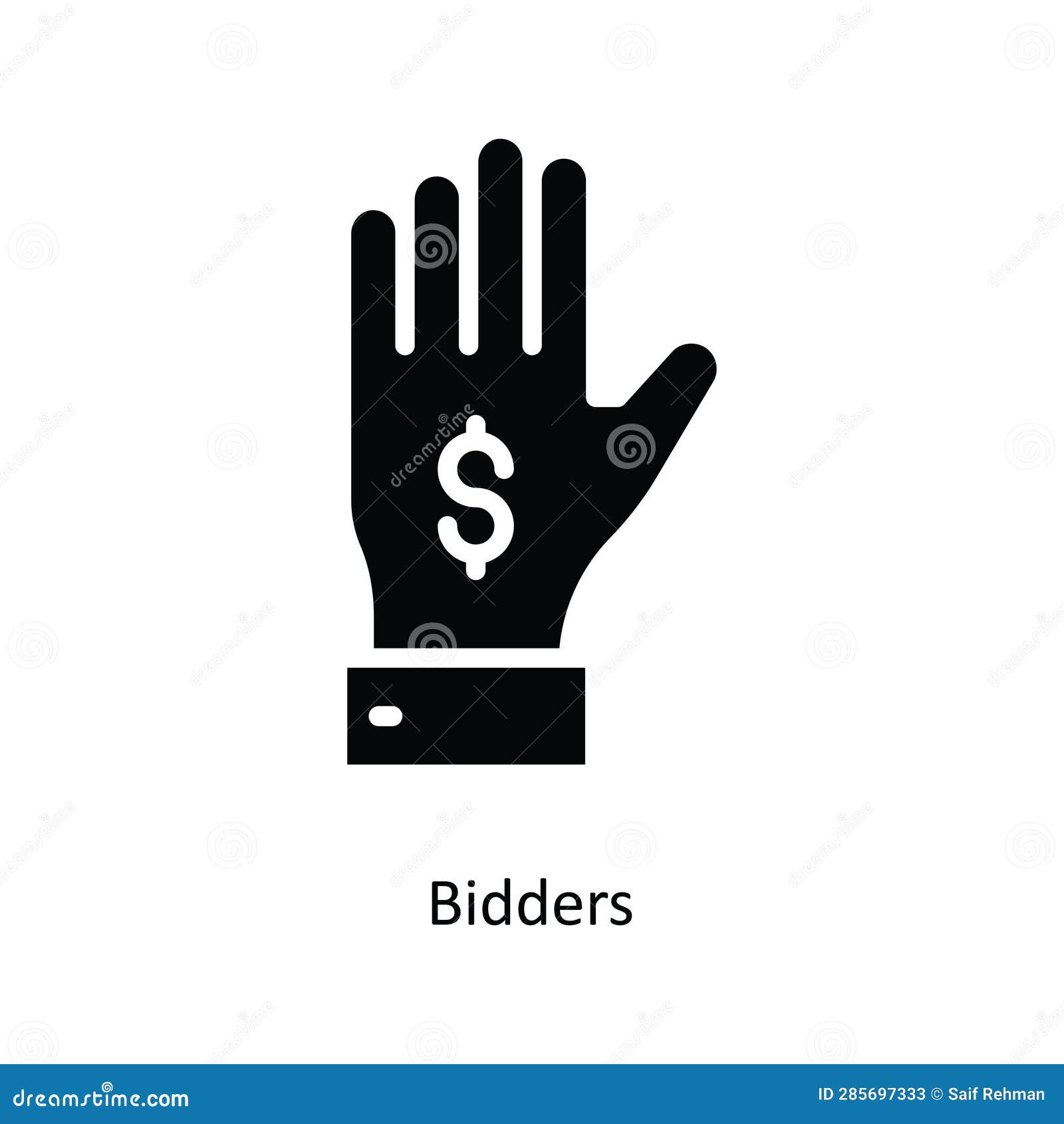 Bidders Vector Solid Icon Design Illustration. Bank Symbol on White ...