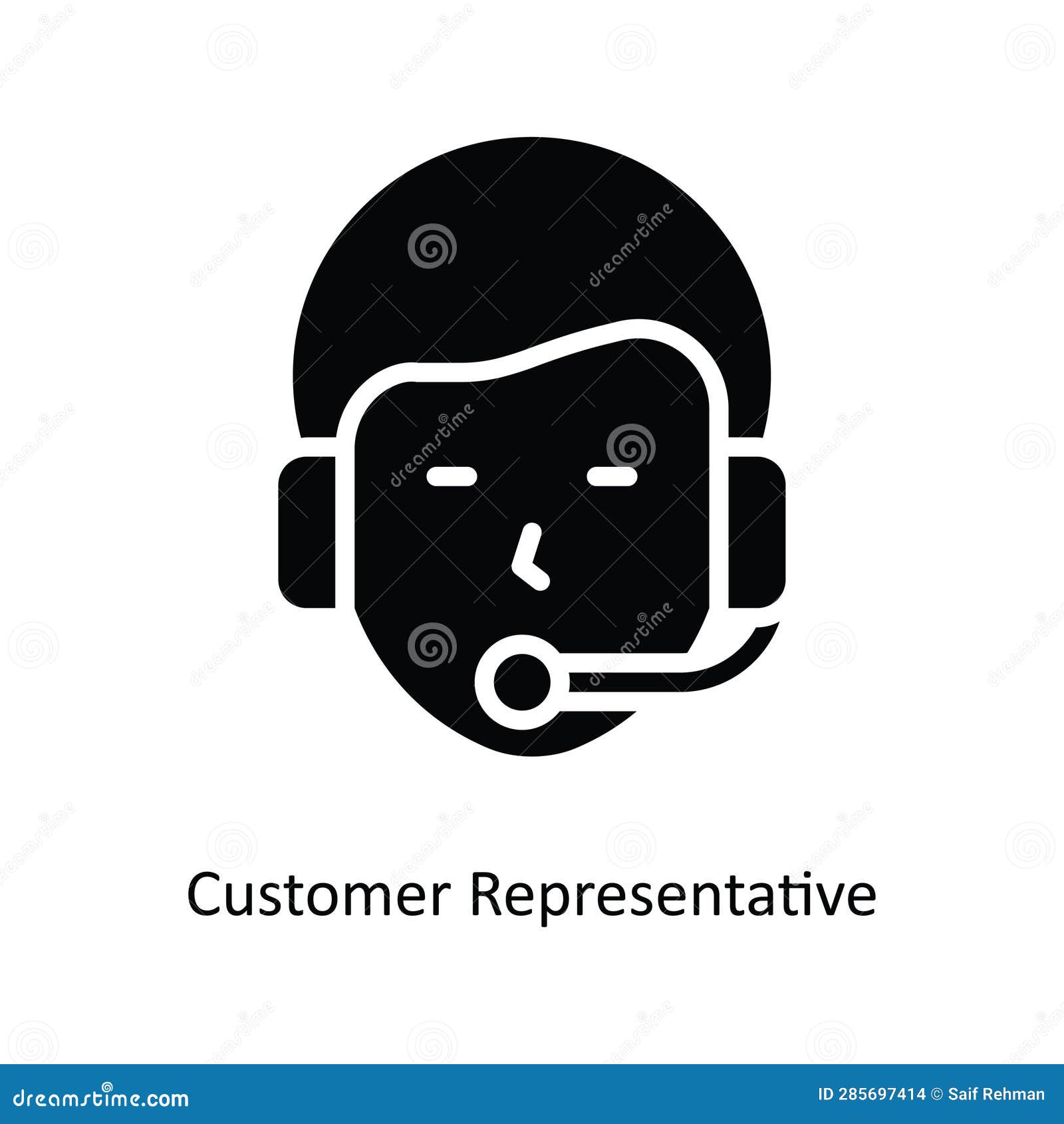Customer Representative Vector Solid Icon Design Illustration. Bank ...