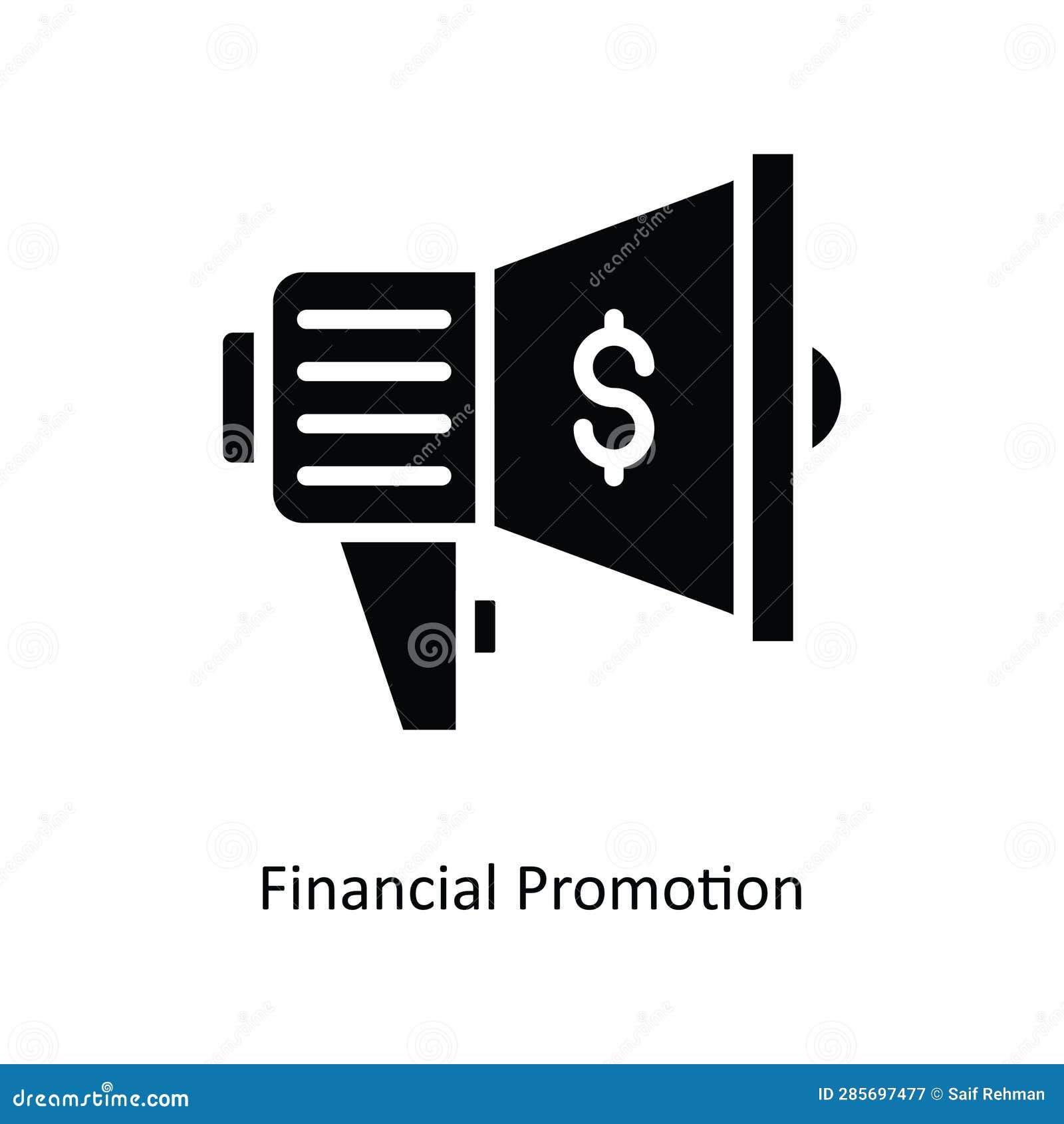 Financial Promotion Vector Solid Icon Design Illustration. Bank Symbol ...