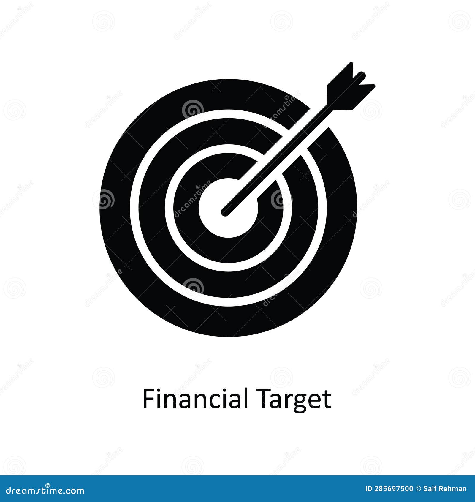Financial Target Vector Solid Icon Design Illustration. Bank Symbol on ...