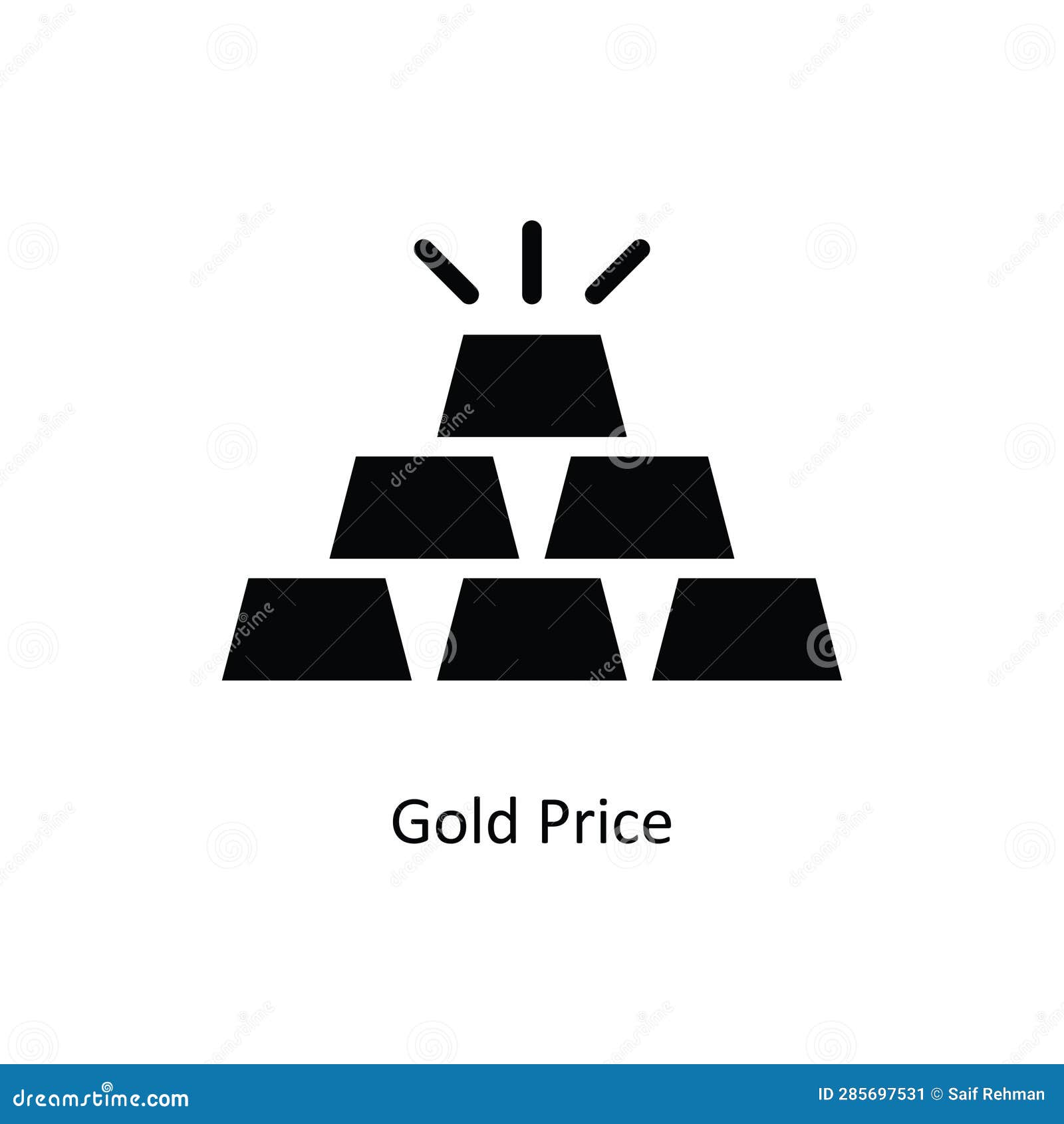 Gold Price Vector Solid Icon Design Illustration. Bank Symbol on White ...