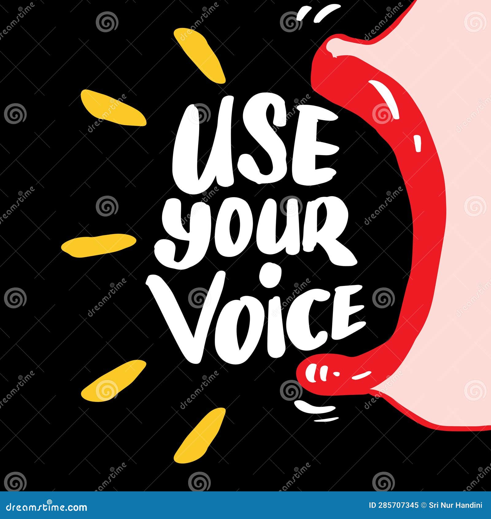 Use Your Voice, Hand Lettering. Stock Illustration - Illustration of ...