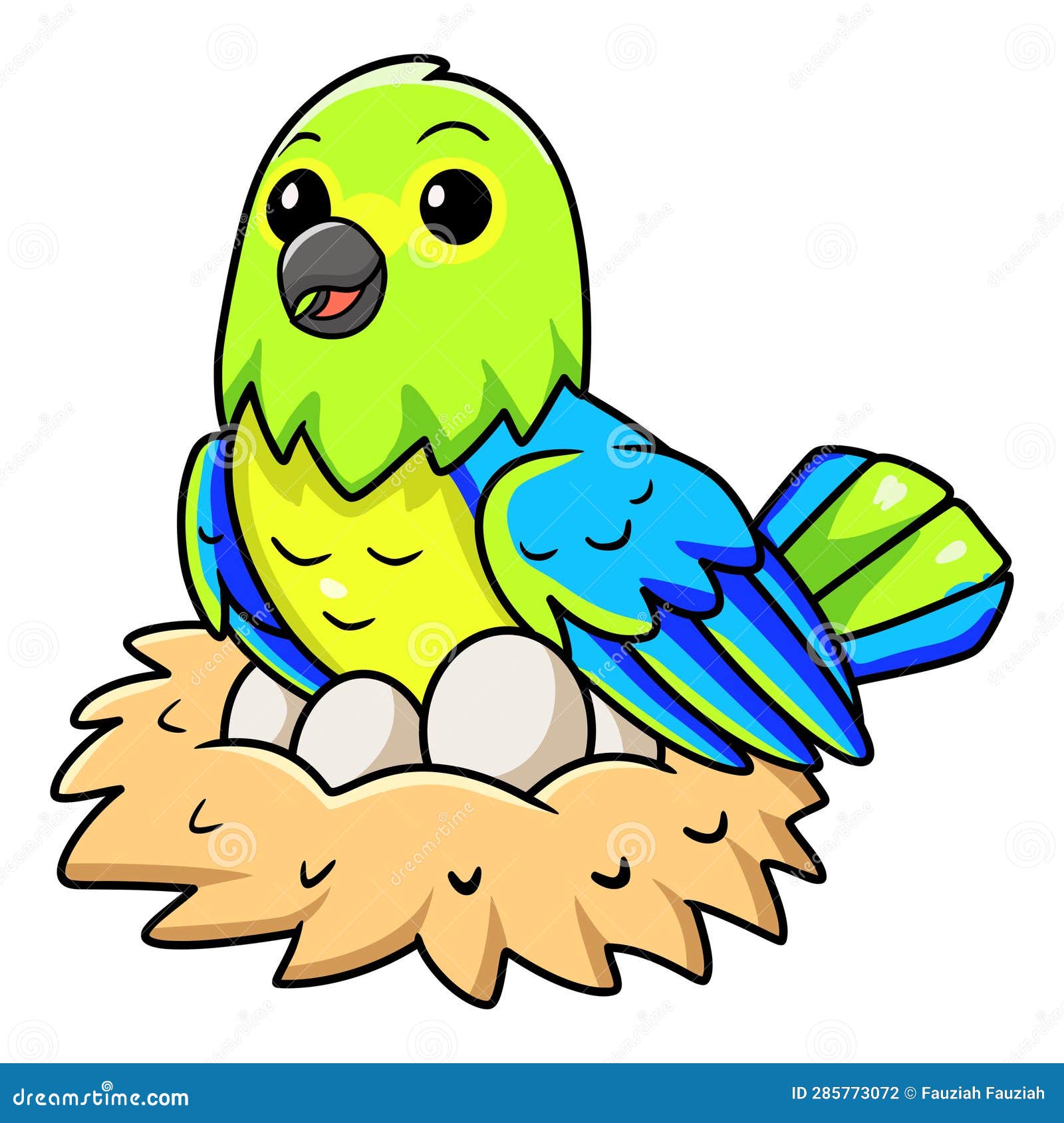 Cartoon Caique Parrot On White Background | CartoonDealer.com #262978733