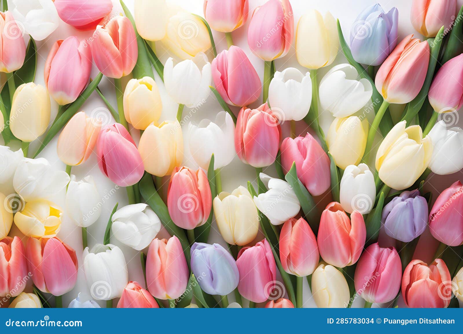 Pastel Tulip Flower Close-up for Background.GenerativeAI. Stock ...