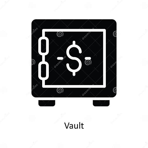Vault Vector Solid Icon Design Illustration. Bank Symbol on White ...
