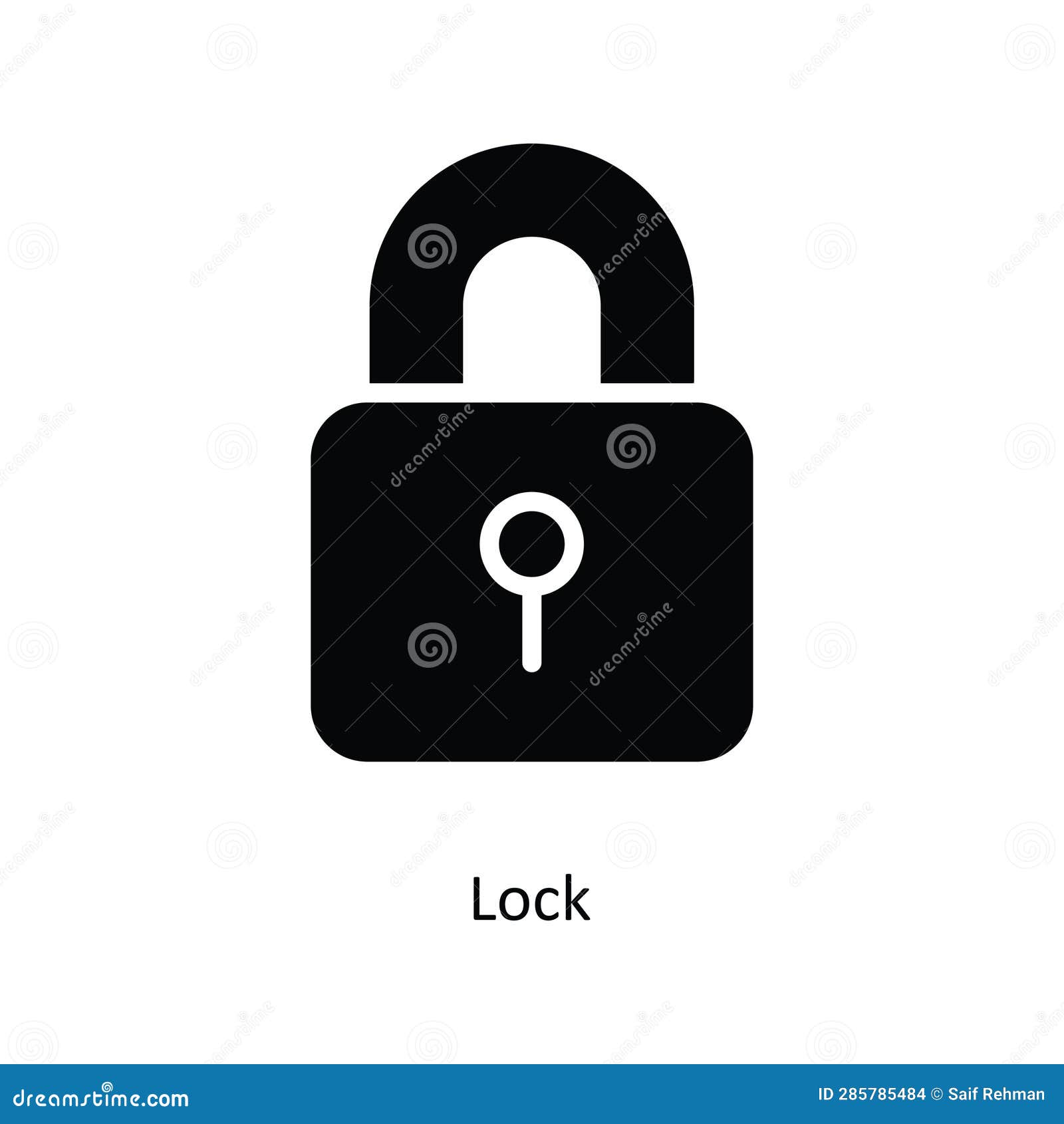 Lock Vector Solid Icon Design Illustration. Bank Symbol on White ...