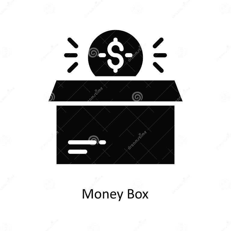 Money Box Vector Solid Icon Design Illustration. Bank Symbol on White ...