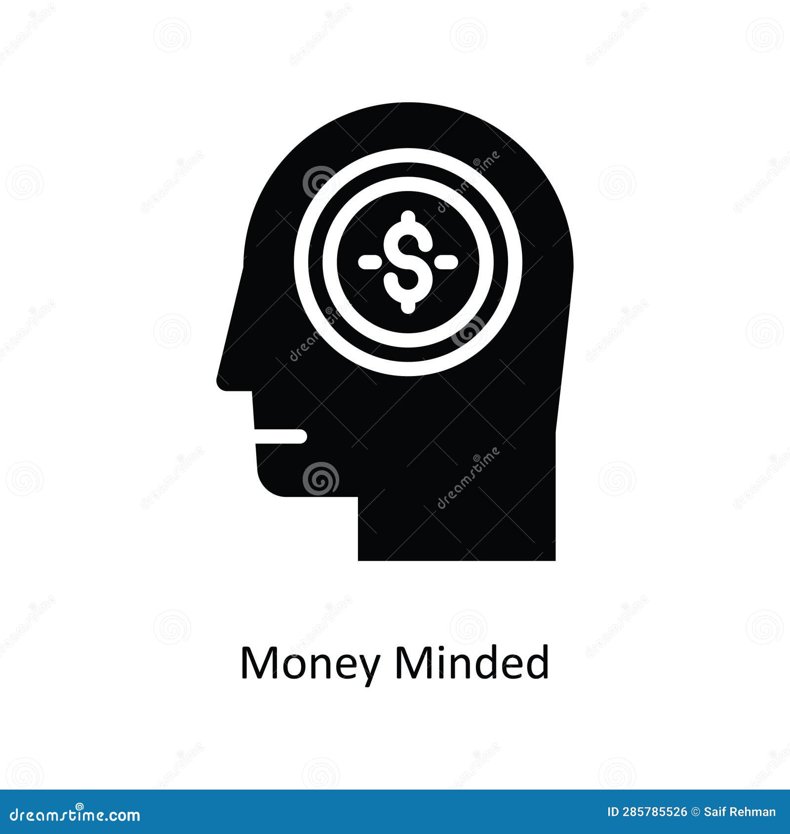 Money Minded Vector Solid Icon Design Illustration. Bank Symbol on ...