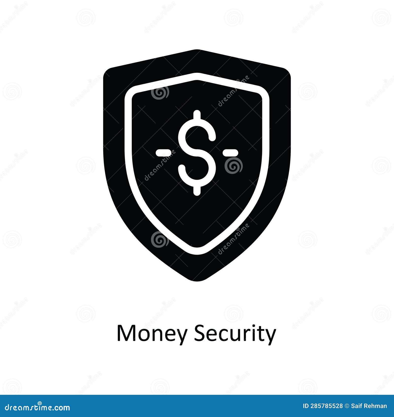 Money Security Vector Solid Icon Design Illustration. Bank Symbol on ...
