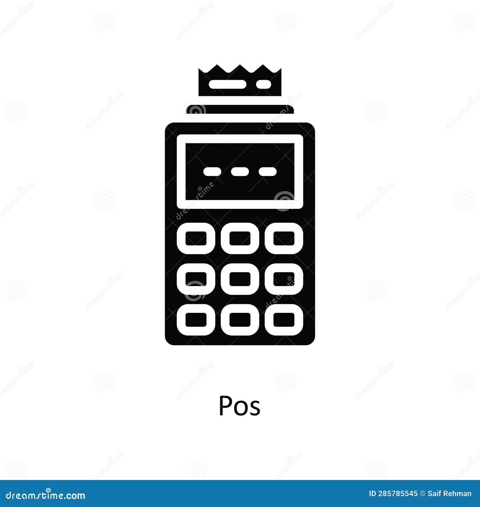 Pos Vector Solid Icon Design Illustration. Bank Symbol on White ...