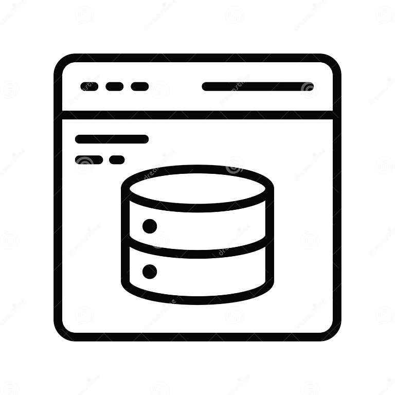 Cache Memory Vector Outline Icon Design Illustration. Cloud Computing Symbol on White Background ...