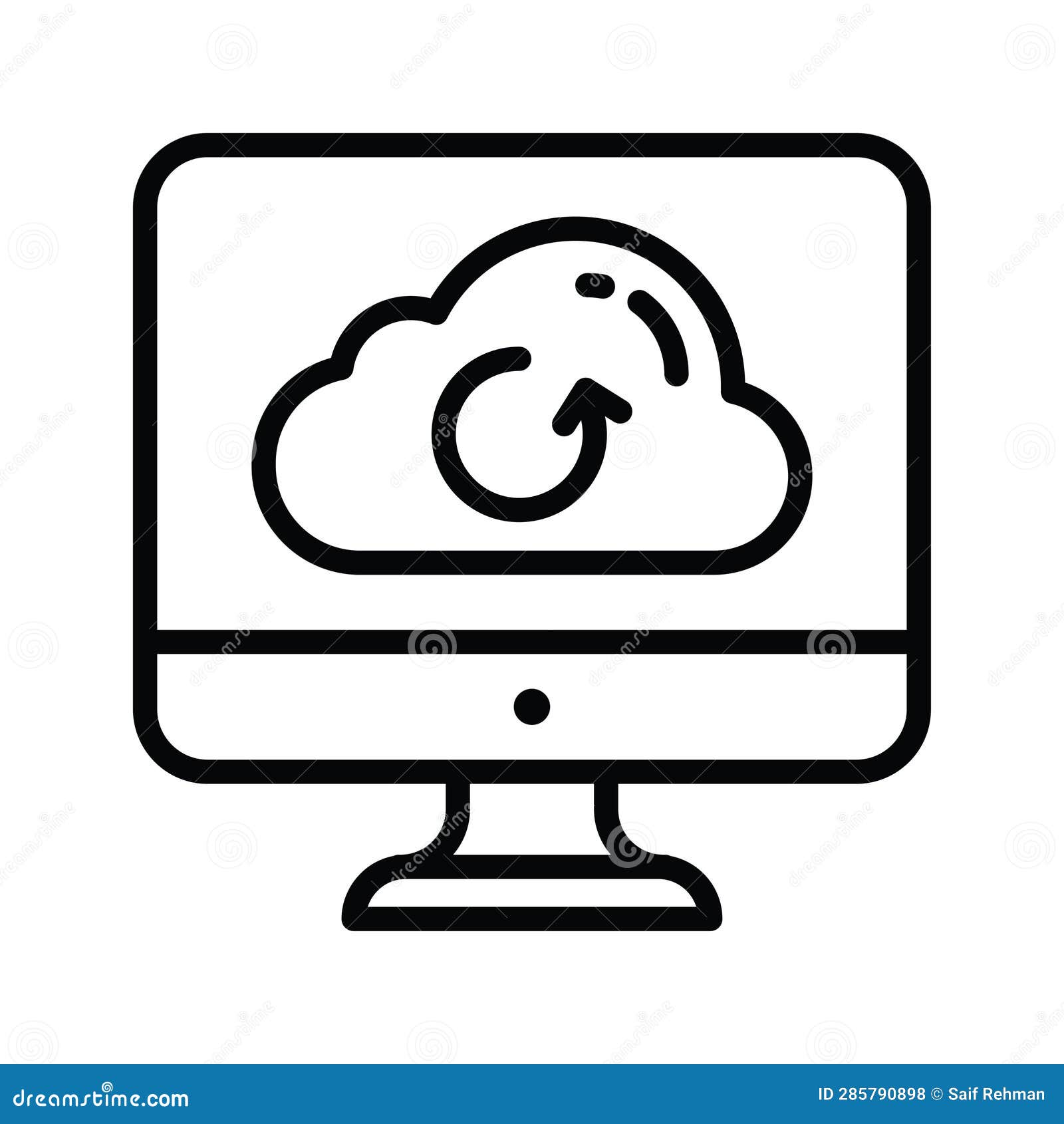 Cloud Syncing Vector Outline Icon Design Illustration. Cloud Computing Symbol on White ...