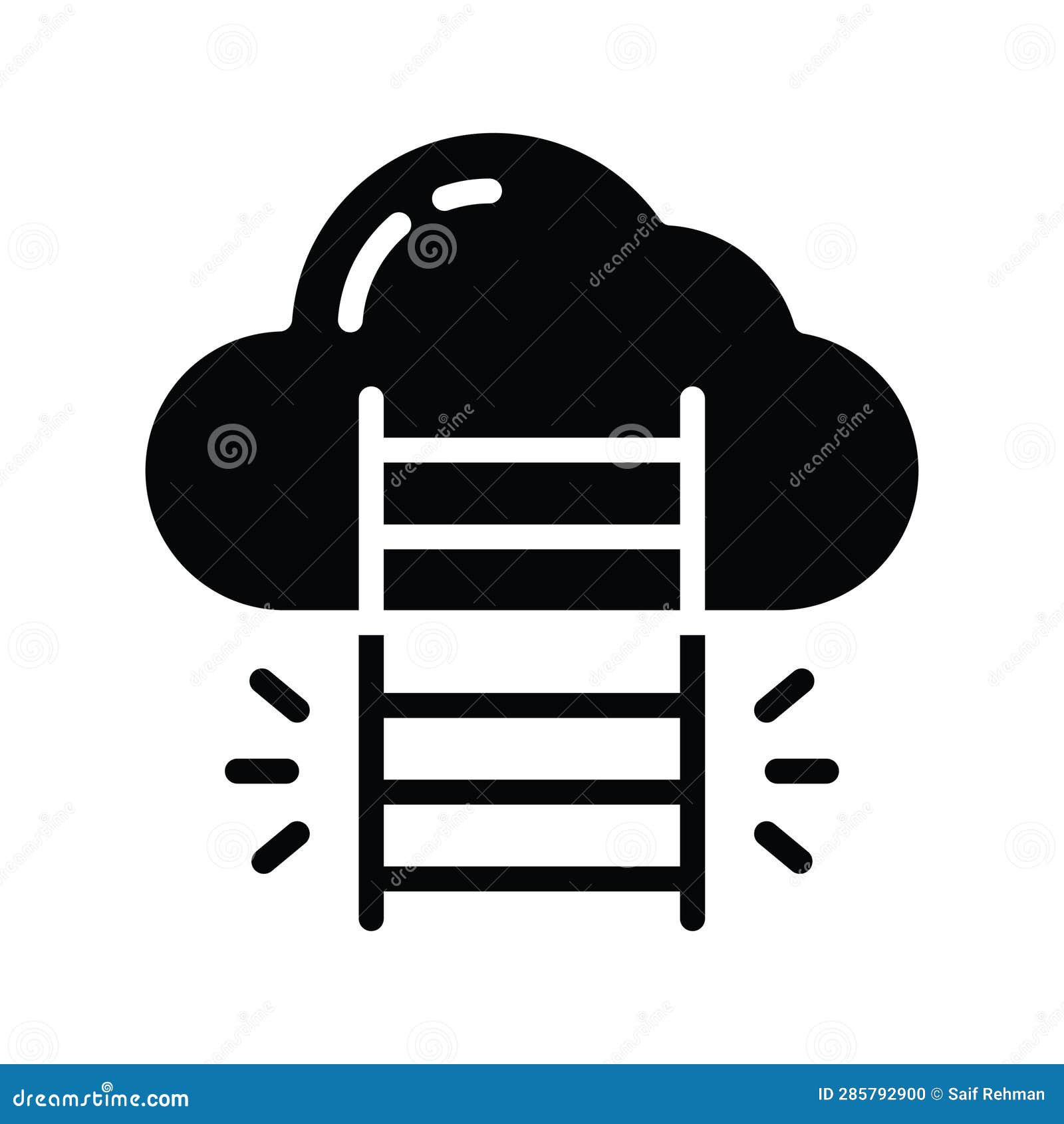 Cloud Career Vector Solid Icon Design Illustration. Cloud Computing ...
