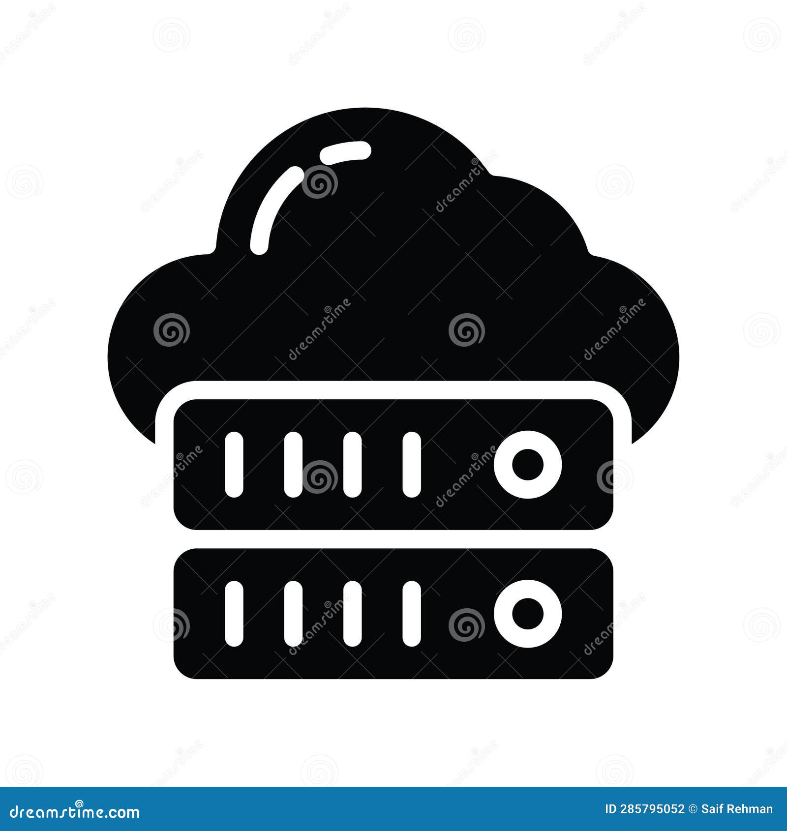 Storage Services Vector Solid Icon Design Illustration. Cloud Computing ...
