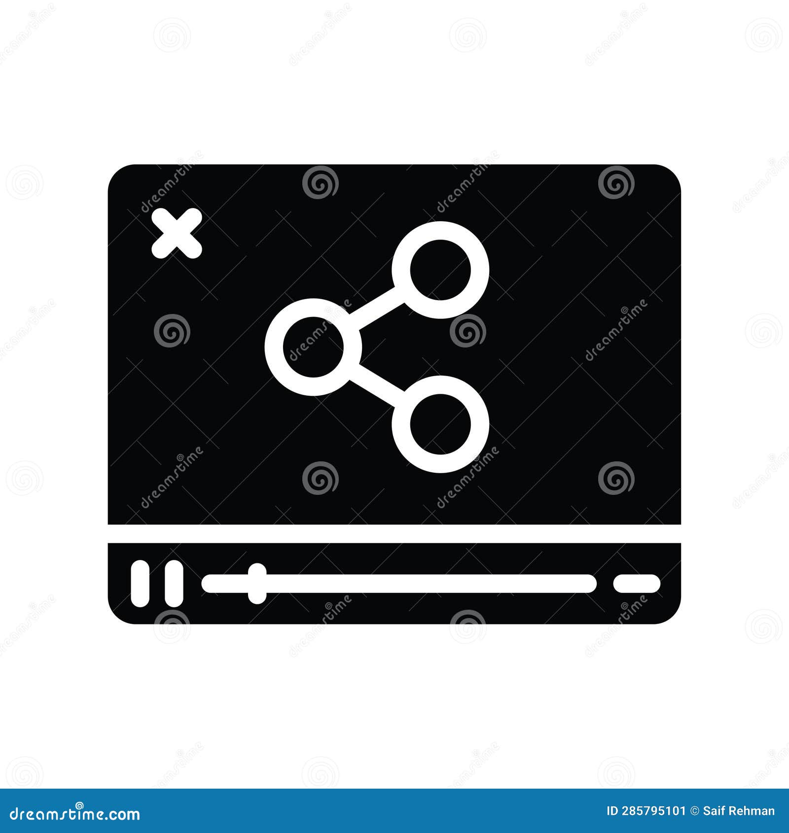 Video Share Vector Solid Icon Design Illustration. Cloud Computing ...