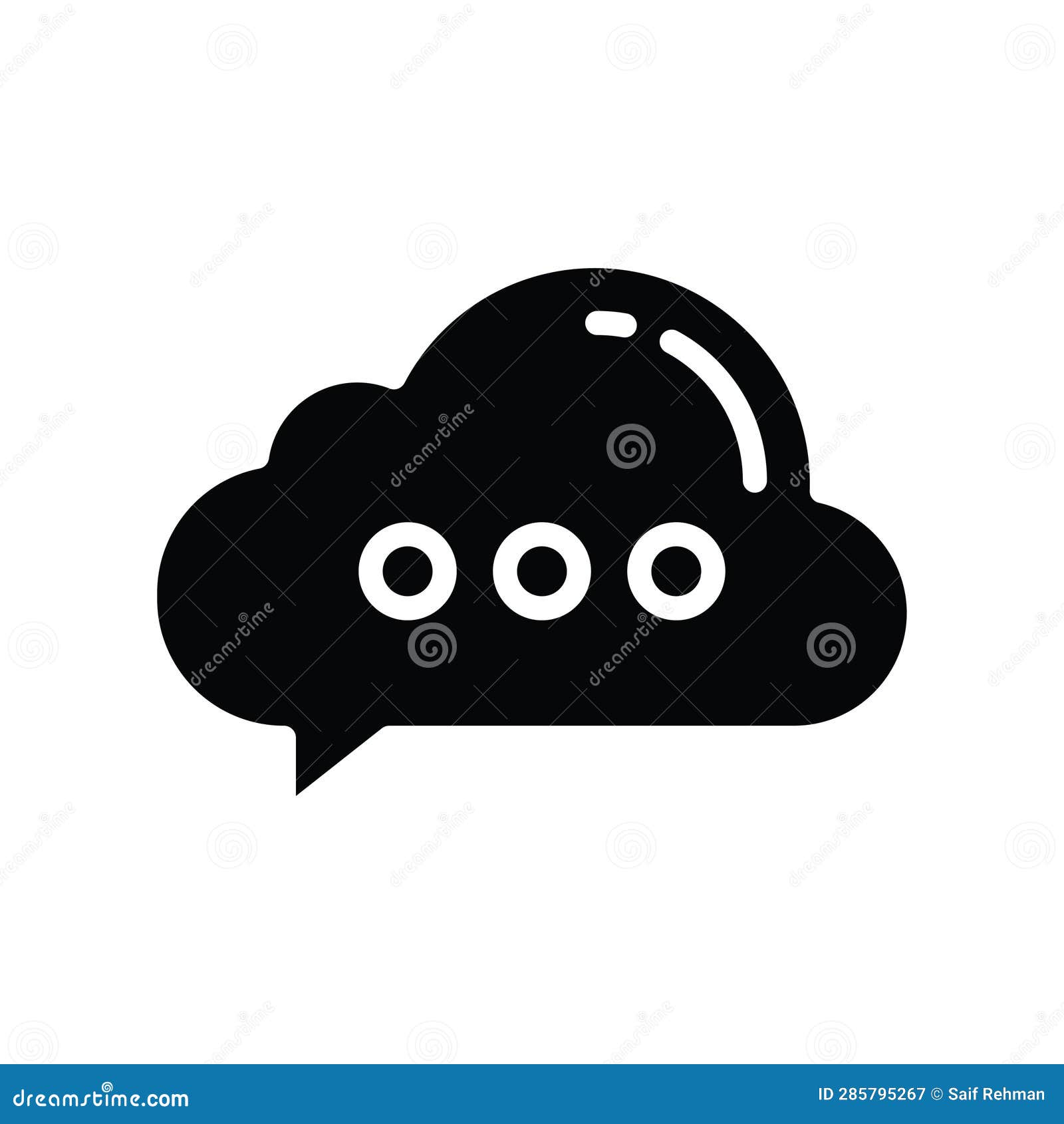 Cloud Chat Vector Solid Icon Design Illustration. Cloud Computing ...