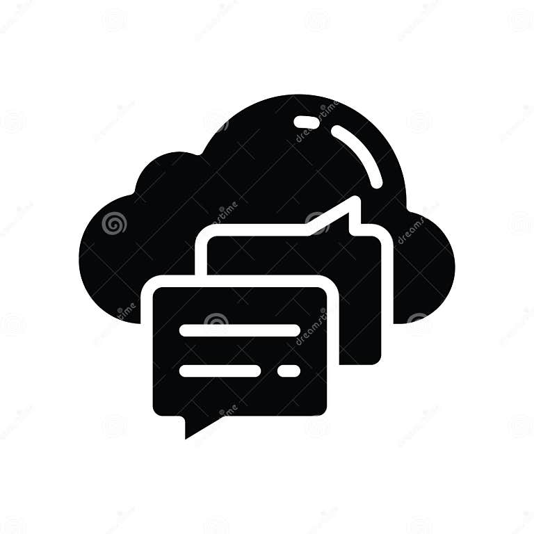 Cloud Chat Vector Solid Icon Design Illustration. Cloud Computing ...