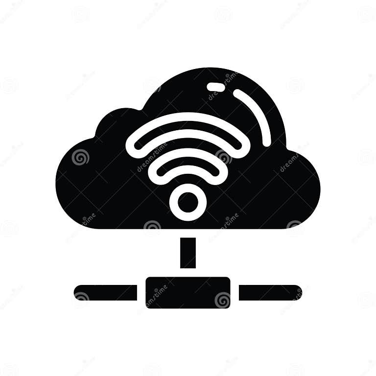 Cloud Connections Vector Solid Icon Design Illustration. Cloud ...