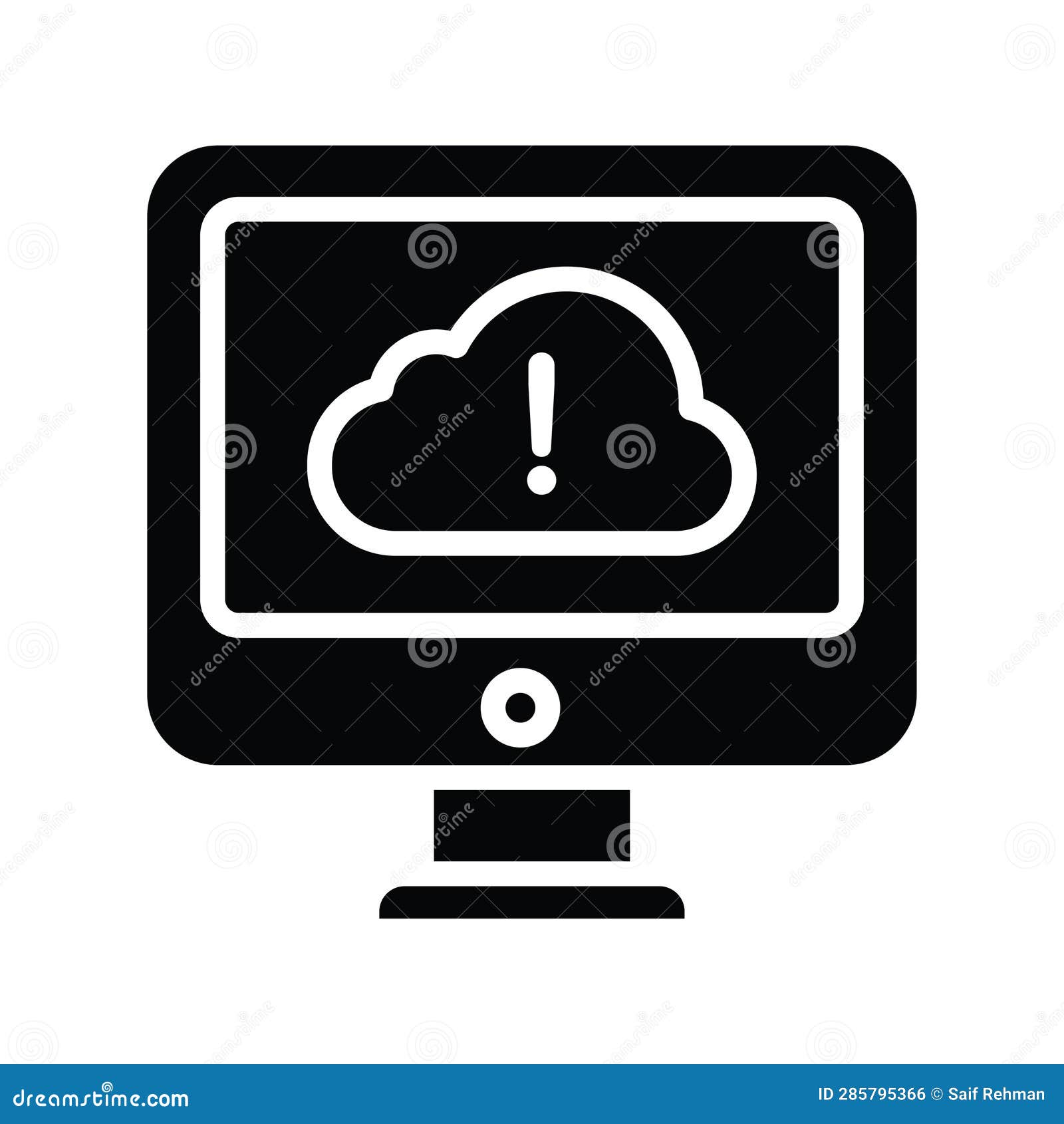 Cloud Error Vector Solid Icon Design Illustration. Cloud Computing ...