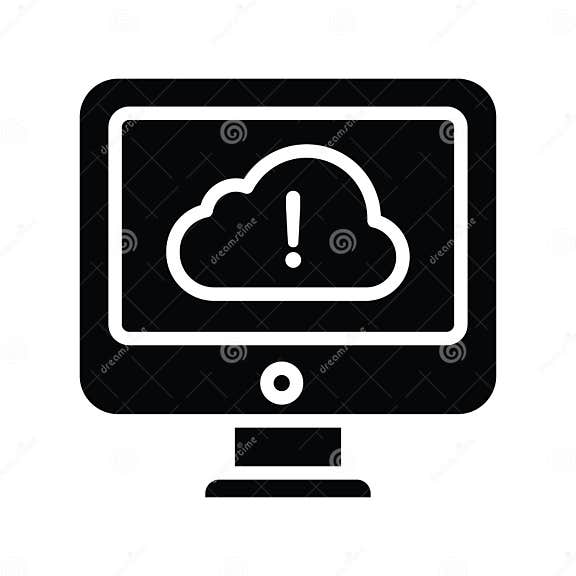 Cloud Error Vector Solid Icon Design Illustration. Cloud Computing ...