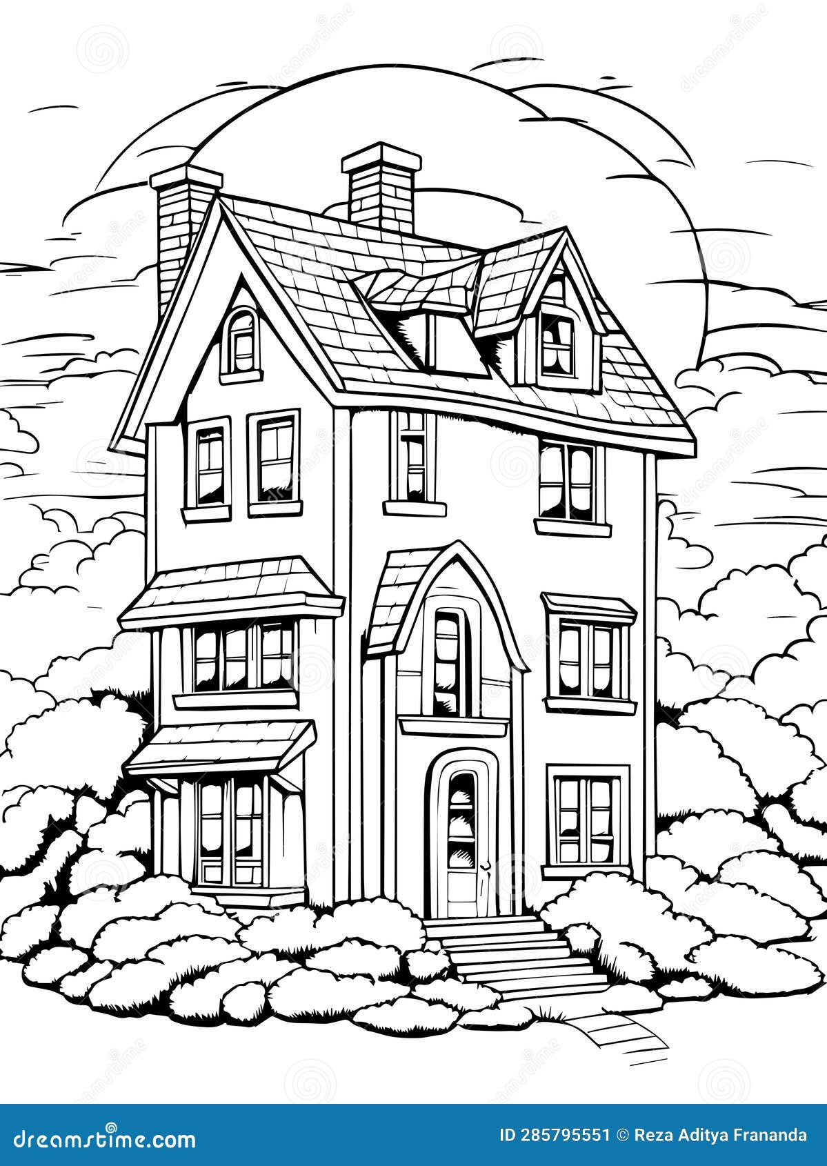 Simple House Pictures To Color Stock Illustration - Illustration of ...