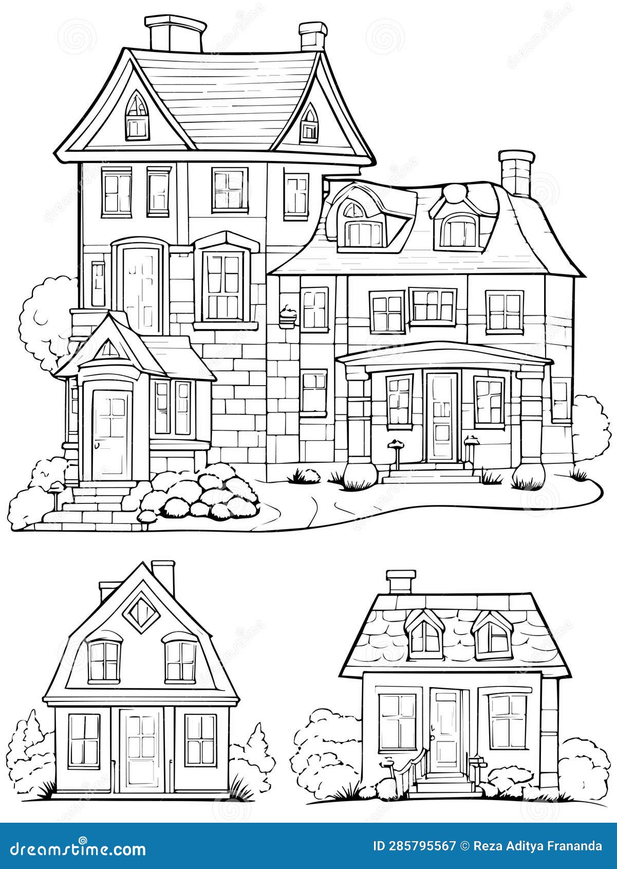 Simple House Pictures To Color Stock Illustration - Illustration of ...