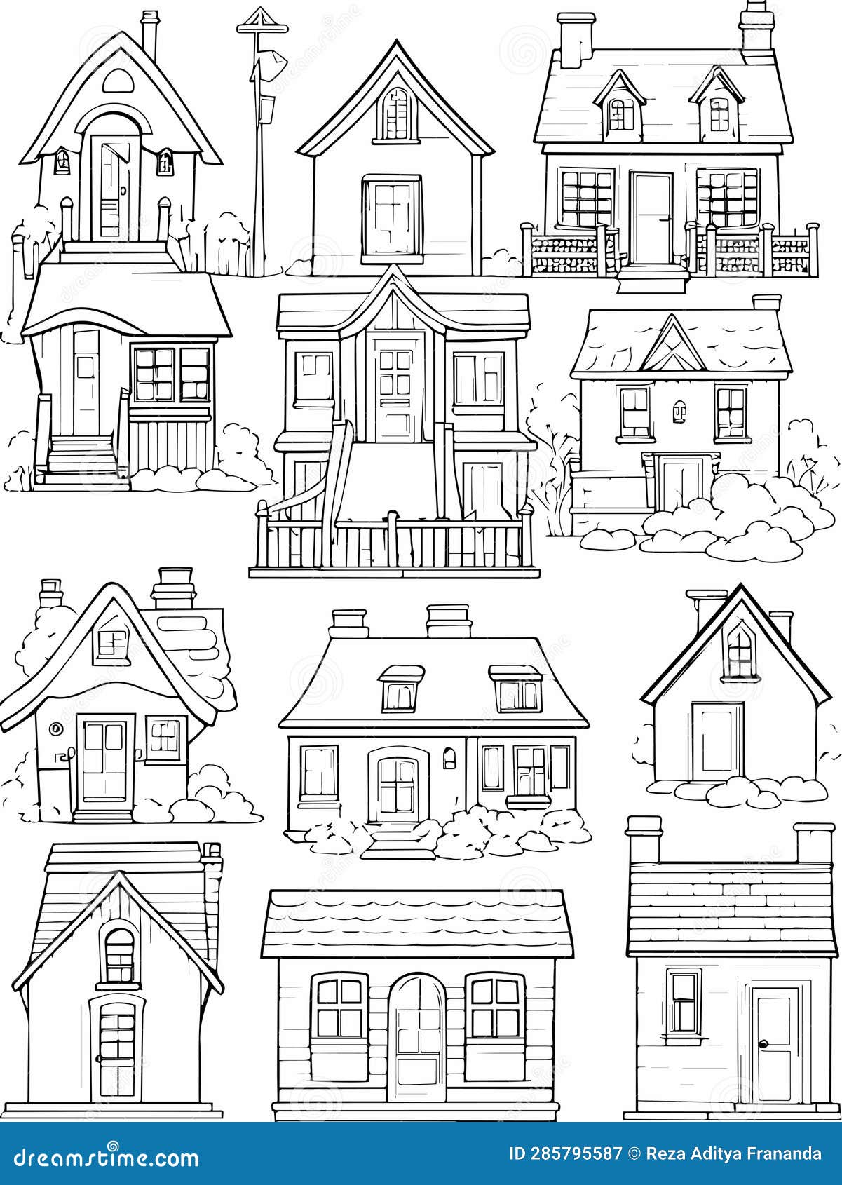 Simple House Pictures To Color Stock Illustration - Illustration of ...