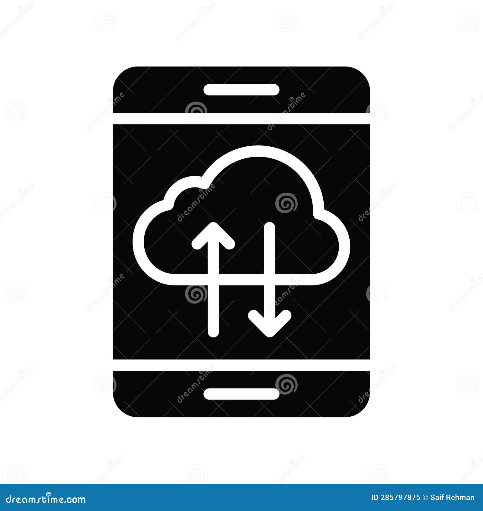 Cloud Phone Vector Solid Icon Design Illustration. Cloud Computing ...