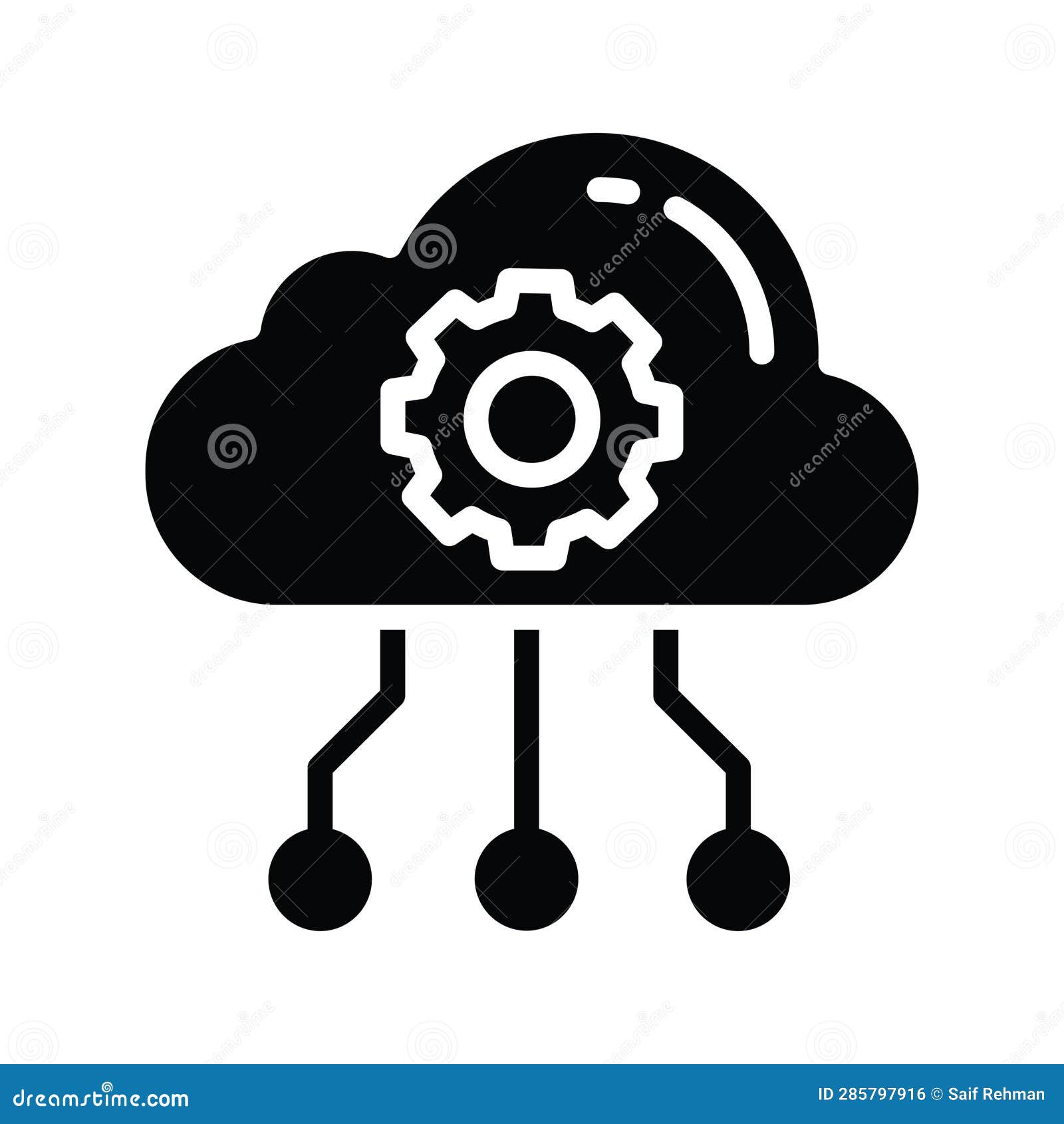 Cloud Repair Vector Solid Icon Design Illustration. Cloud Computing ...
