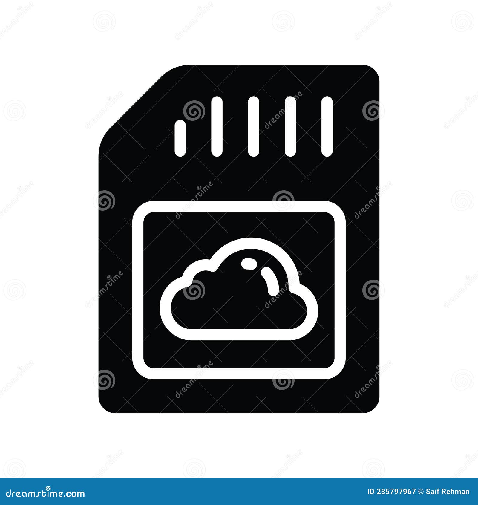 Cloud Sim Vector Solid Icon Design Illustration. Cloud Computing Symbol ...