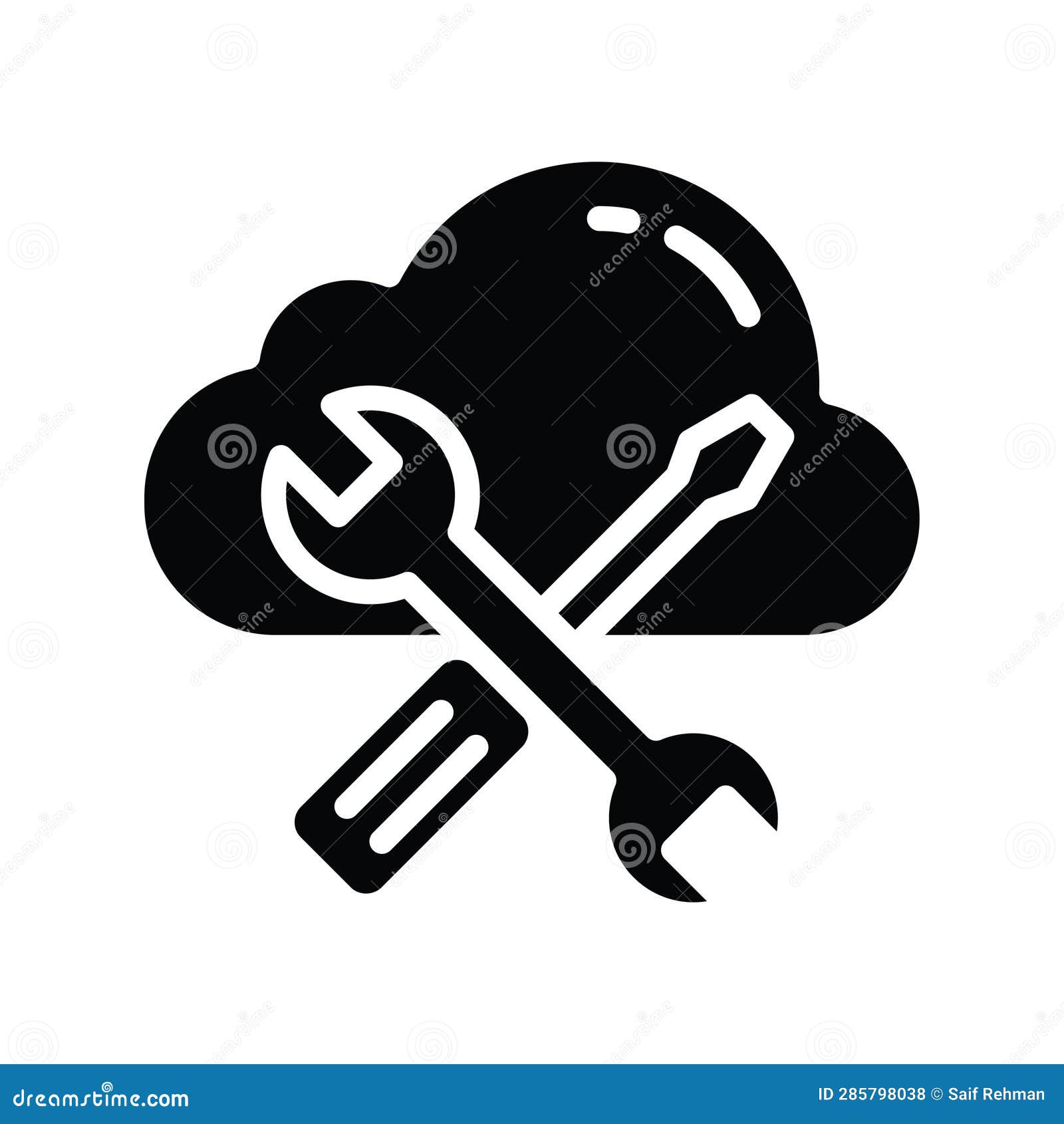 Cloud Tool Vector Solid Icon Design Illustration. Cloud Computing ...