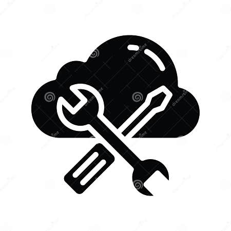 Cloud Tool Vector Solid Icon Design Illustration. Cloud Computing ...