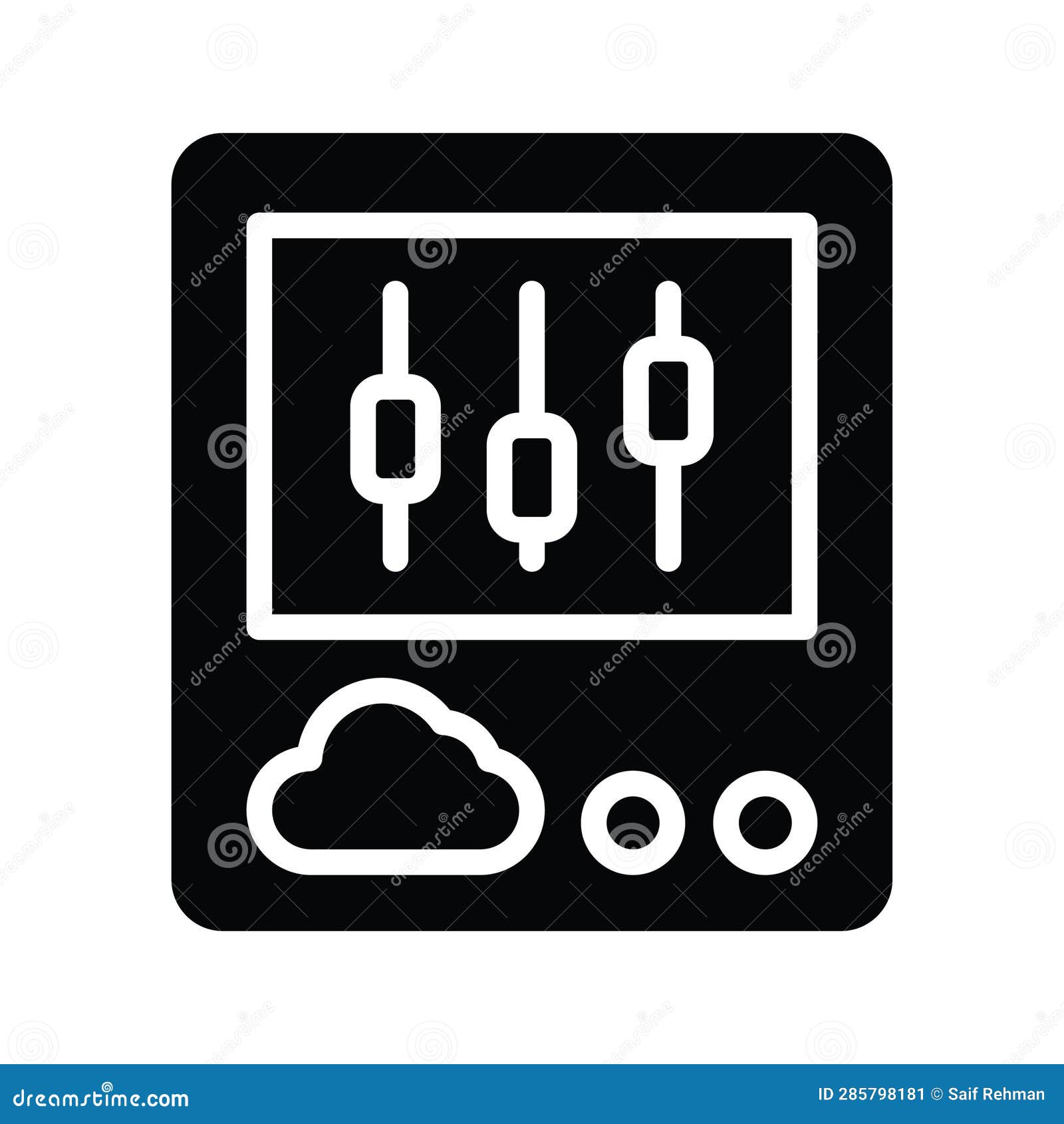 Equalizer Vector Solid Icon Design Illustration. Cloud Computing Symbol on White Background EPS ...