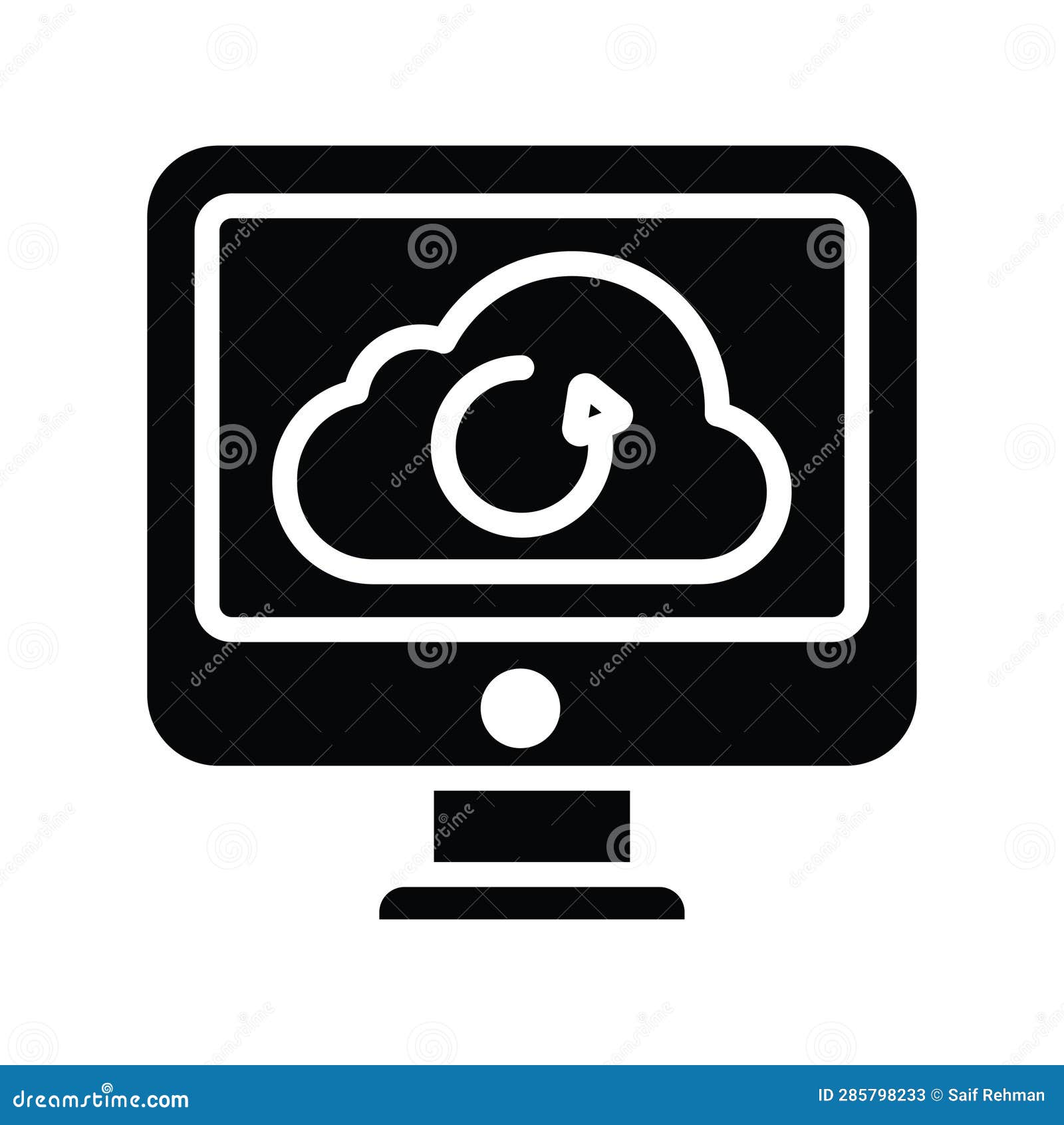Folder Syncing Vector Solid Icon Design Illustration. Cloud Computing Symbol on White Background ...