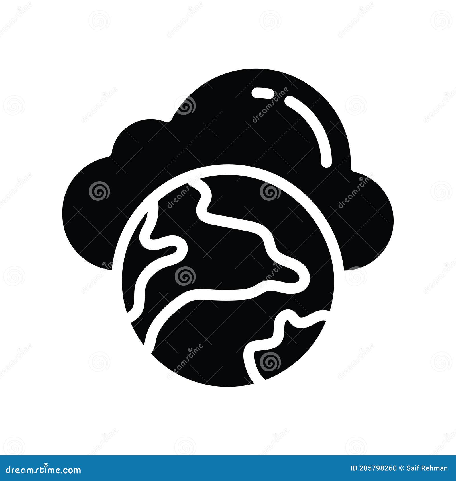 Global Cloud Vector Solid Icon Design Illustration. Cloud Computing ...