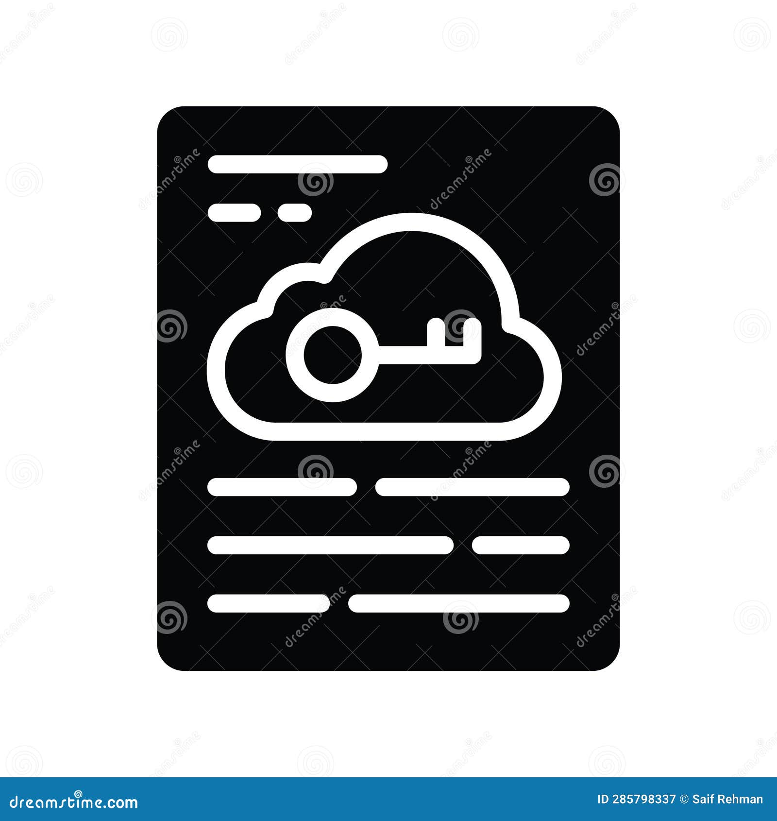Keyword Report Vector Solid Icon Design Illustration. Cloud Computing ...